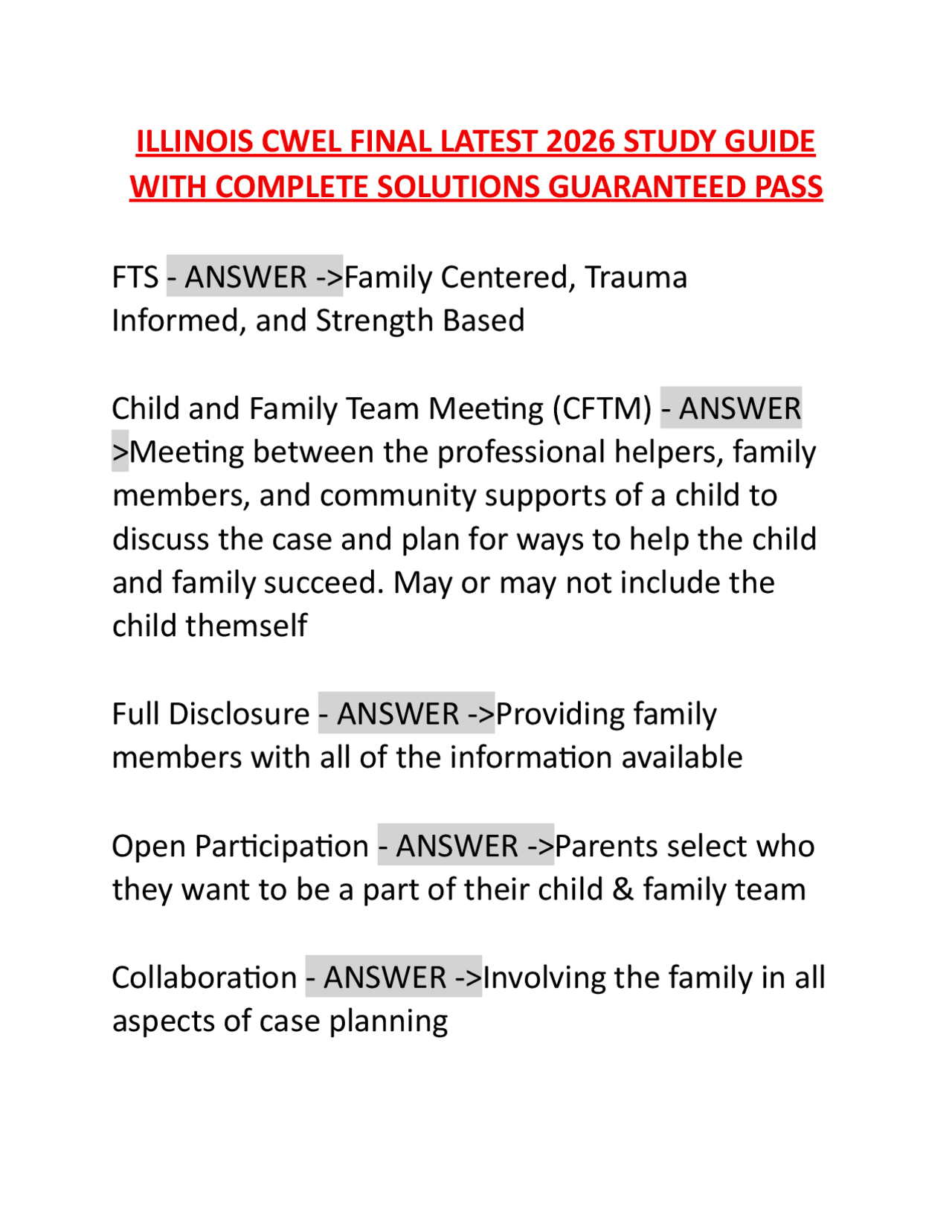 ILLINOIS CWEL FINAL LATEST 2026 STUDY GUIDE WITH COMPLETE SOLUTIONS ...