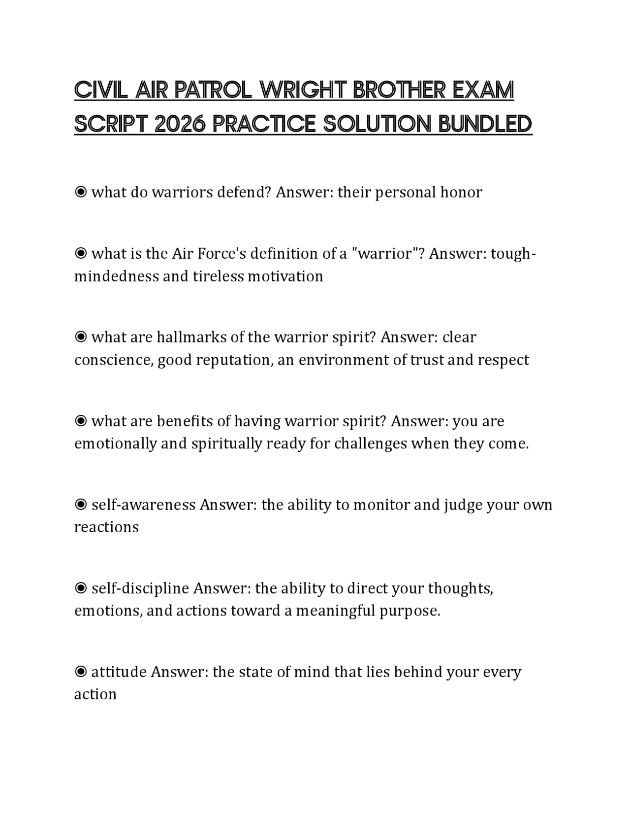 CIVIL AIR PATROL WRIGHT BROTHER EXAM SCRIPT 2026 PRACTICE SOLUTION ...