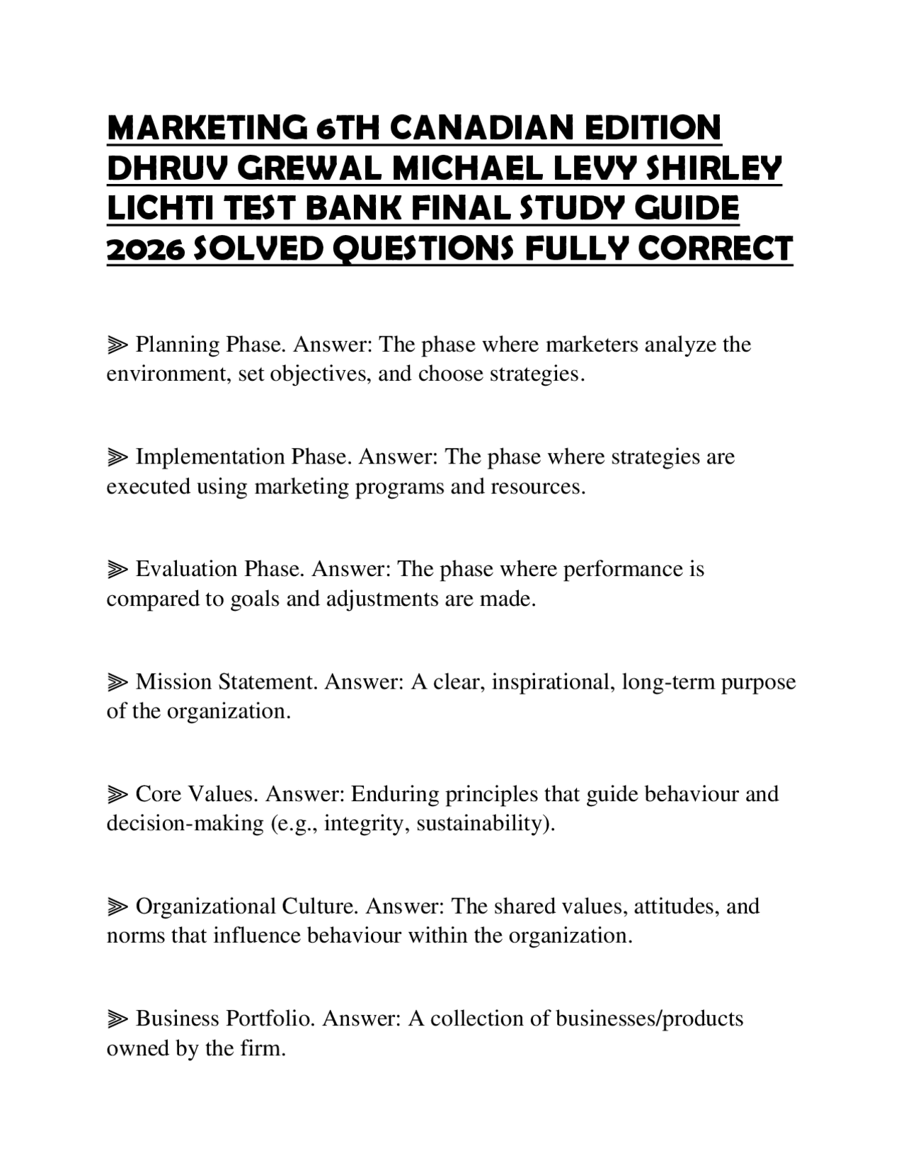 MARKETING 6TH CANADIAN EDITION DHRUV GREWAL MICHAEL LEVY SHIRLEY LICHTI ...
