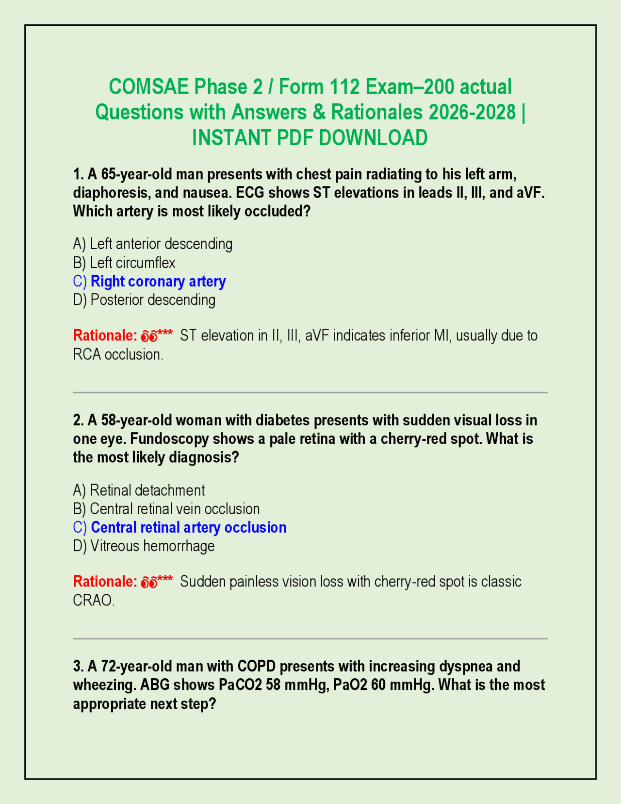 COMSAE Phase 2 – Form 112 Exam (2026–2028) with this 200-question ...