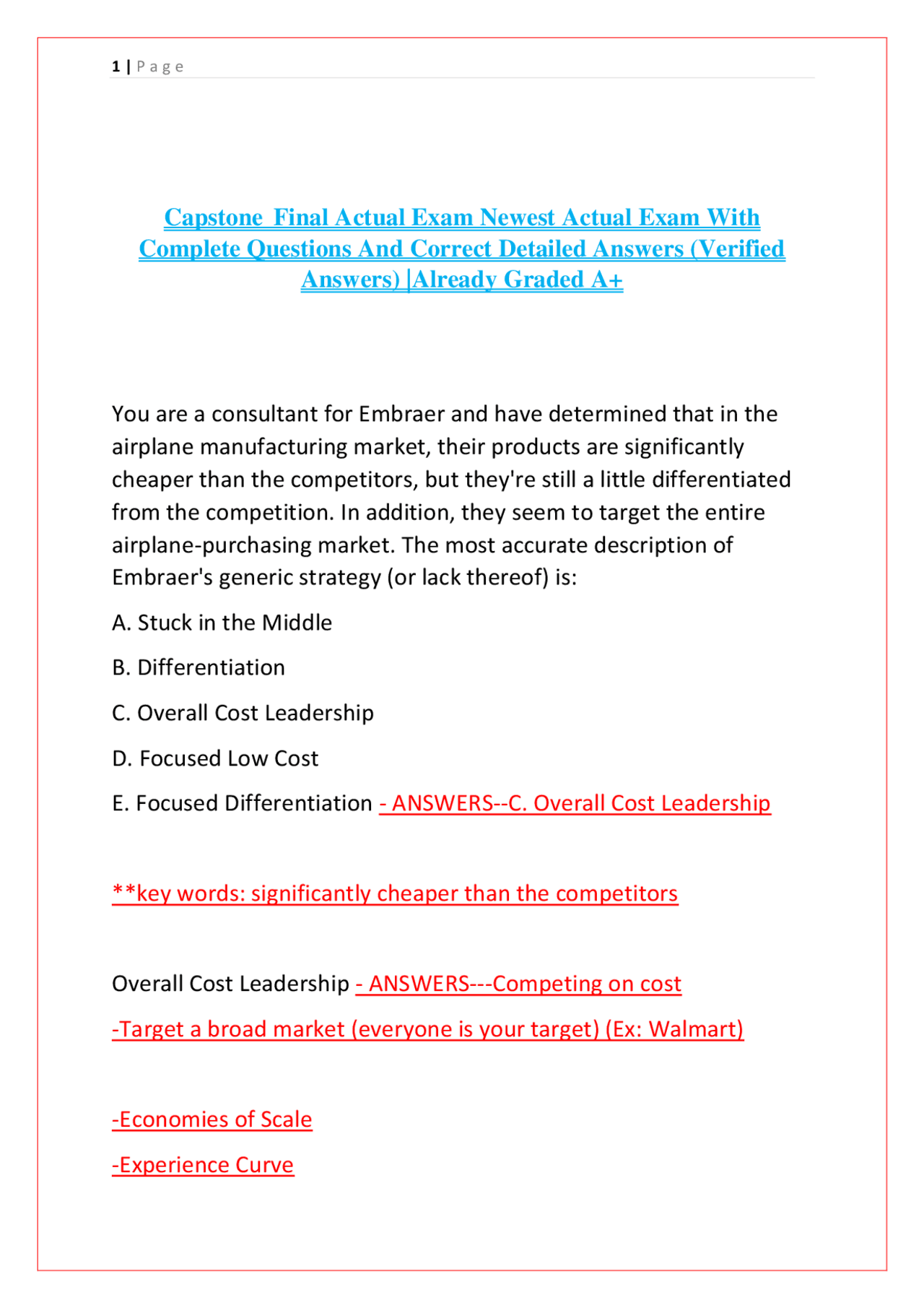 Capstone Strategy Exam Decoded: Master Porter, BCG, Diversification ...