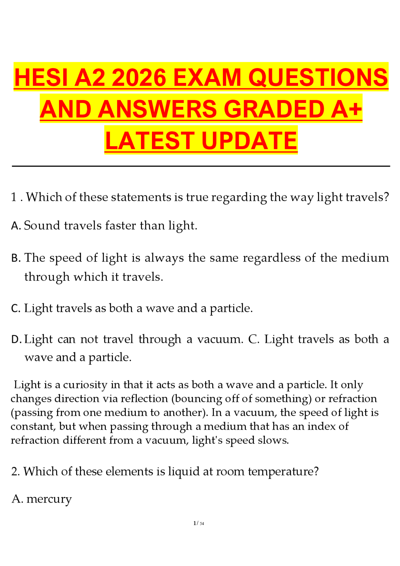 HESI A2 2025 Exam Practice Questions | 60+ Science, Math, Grammar ...