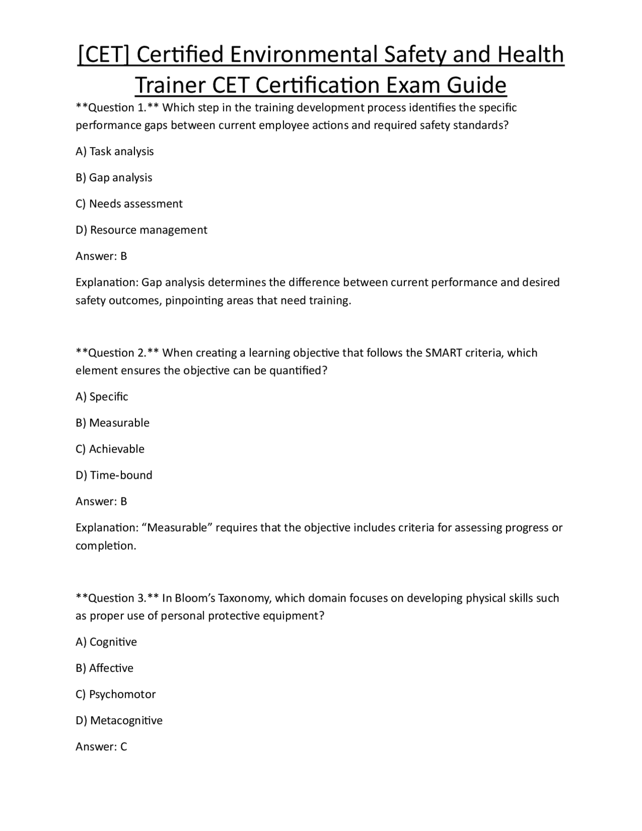 [CET] Certified Environmental Safety and Health Trainer CET ...