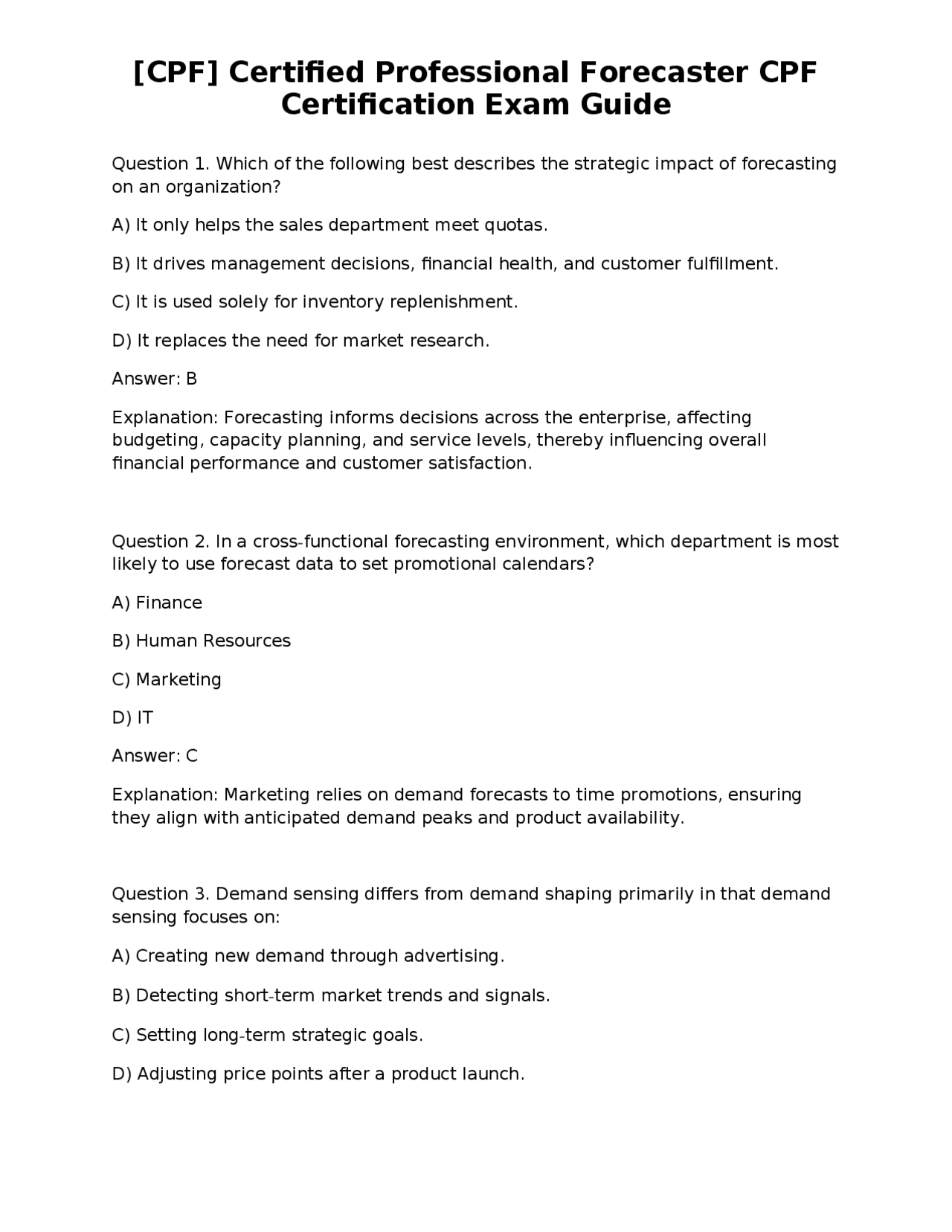 [CPF] Certified Professional Forecaster CPF Certification Exam Guide ...