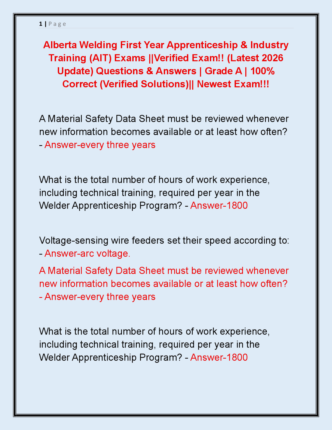 Alberta Welding First Year Apprenticeship & Industry Training (AIT ...