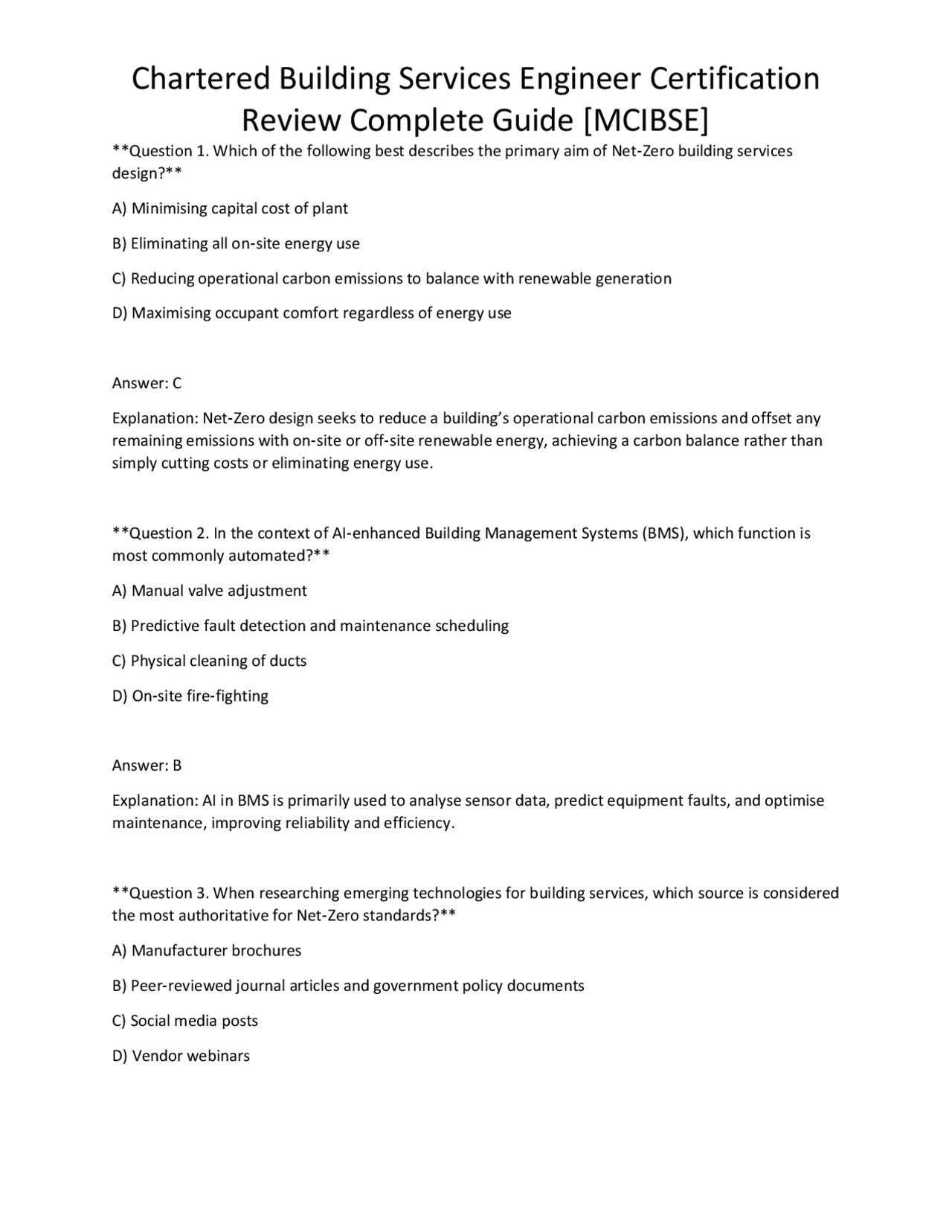 Chartered Building Services Engineer Certification Review Complete ...