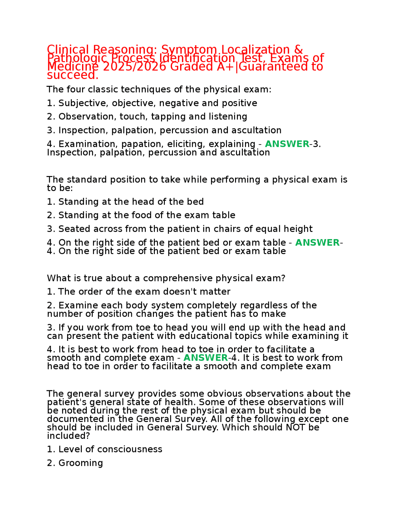 Clinical Reasoning: Symptom Localization & Pathologic Process ...