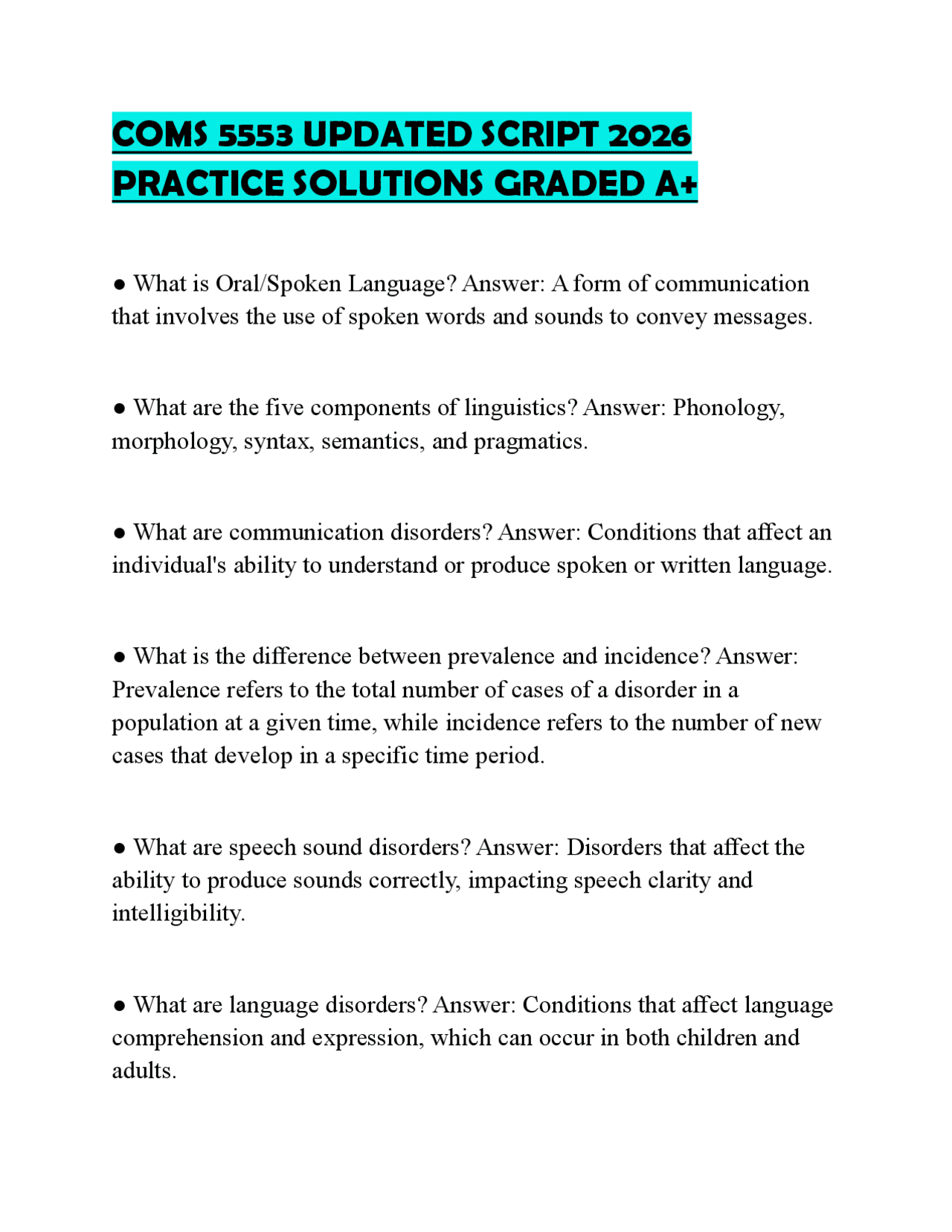 COMS 5553 UPDATED SCRIPT 2026 PRACTICE SOLUTIONS GRADED A | Exams ...