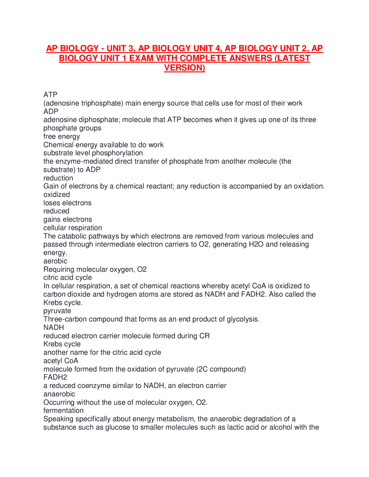 AP BIOLOGY - UNIT 3, AP BIOLOGY UNIT 4, AP BIOLOGY UNIT 2, AP BIOLOGY ...
