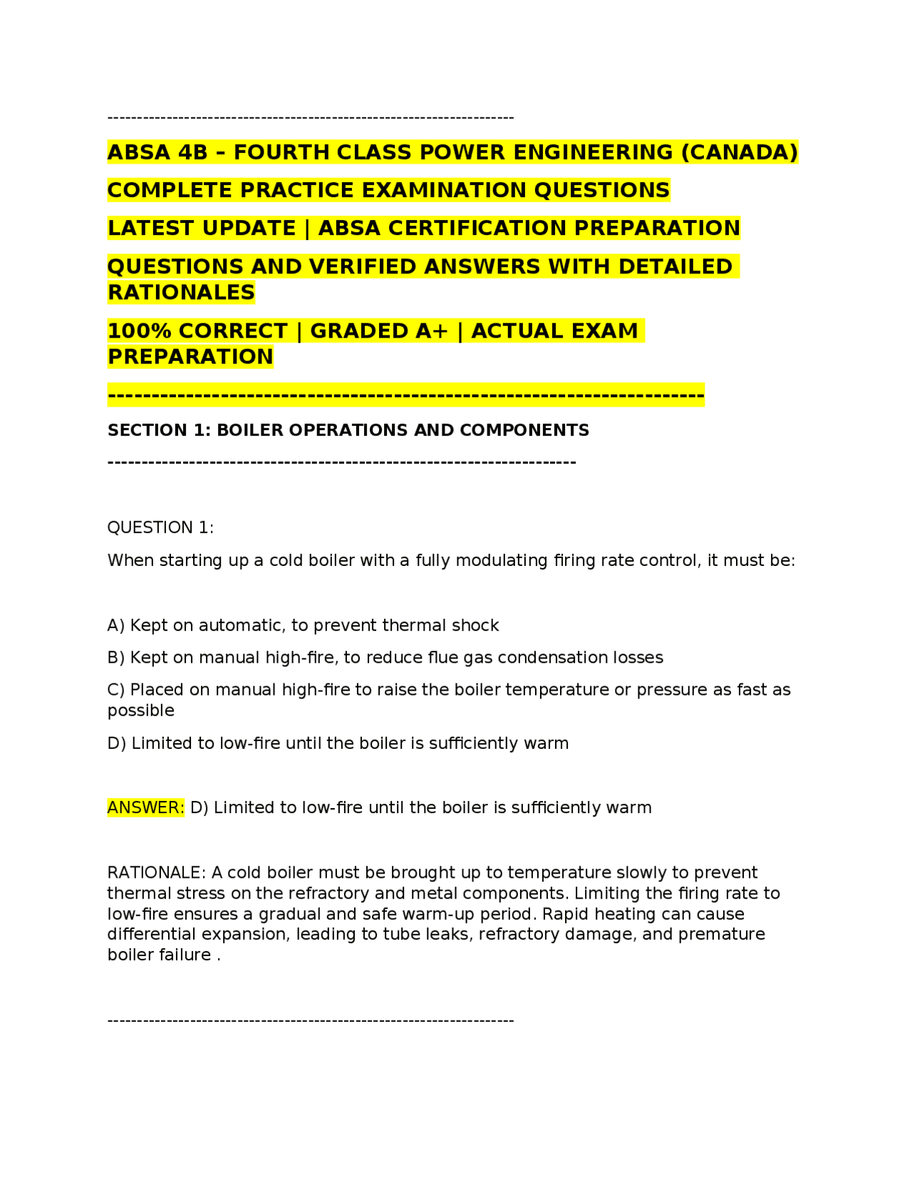 ABSA 4B – FOURTH CLASS POWER ENGINEERING (CANADA) COMPLETE PRACTICE ...
