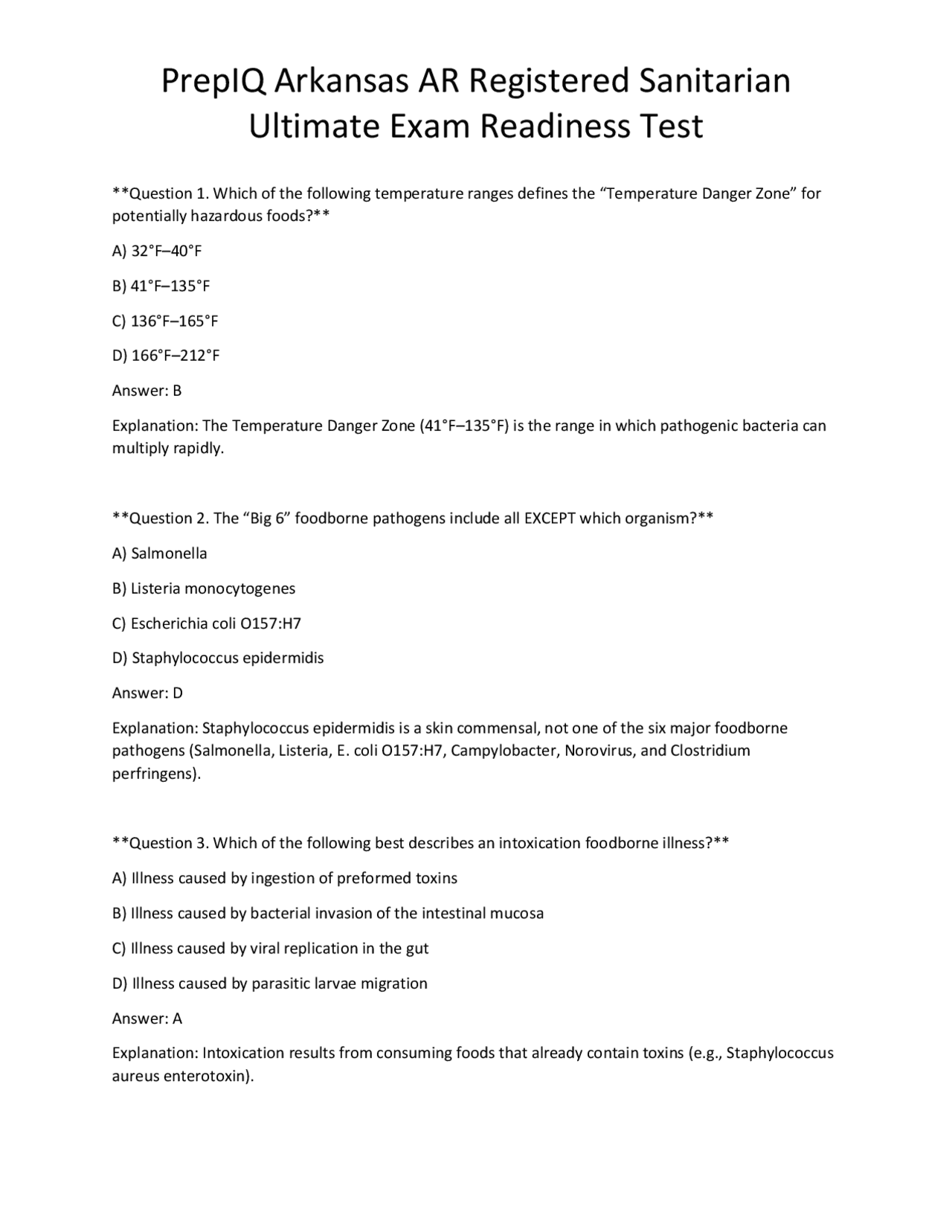 PrepIQ Arkansas AR Registered Sanitarian Ultimate Exam | Exams ...