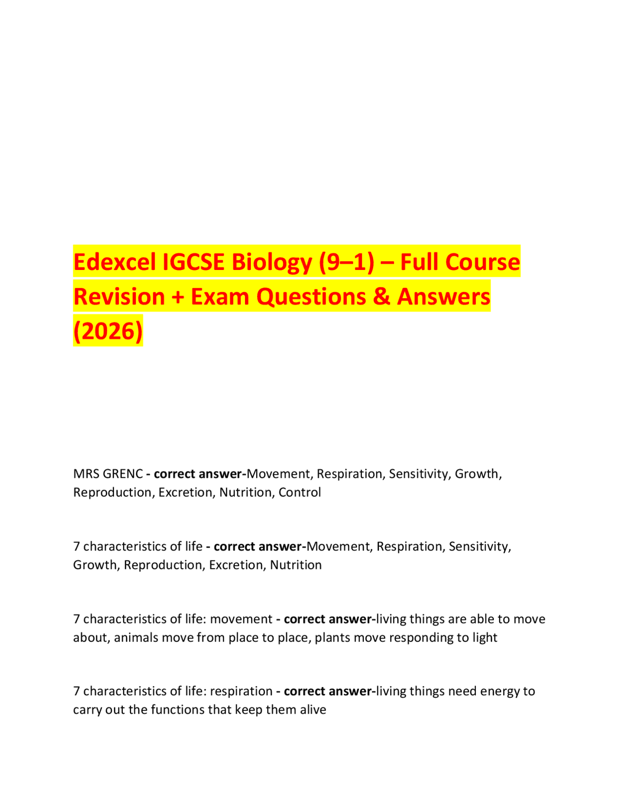 Edexcel IGCSE Biology (9–1) – Full Course Revision + Exam Questions ...