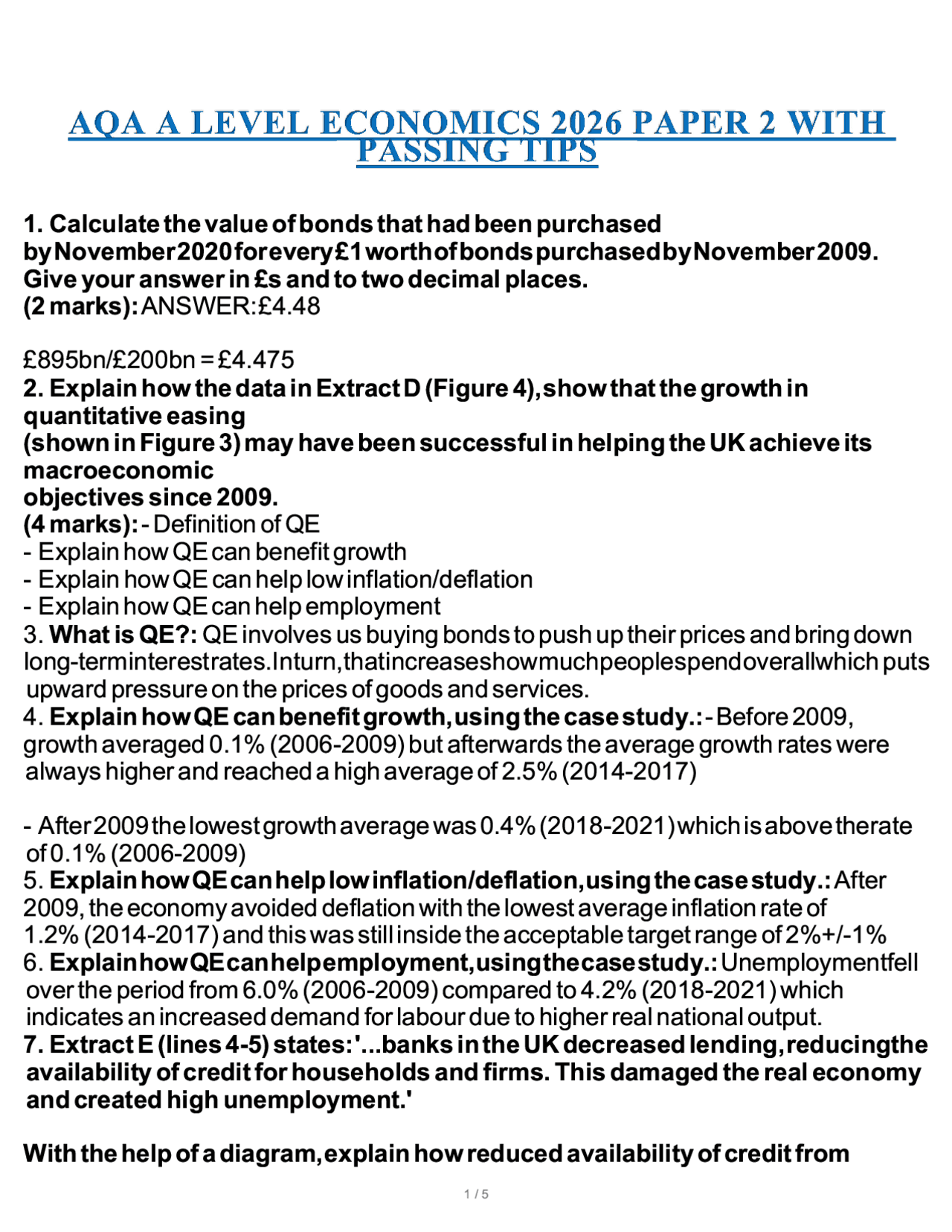 AQA A-Level Economics Paper 2 (7136) 2026 Revision – Macroeconomics ...