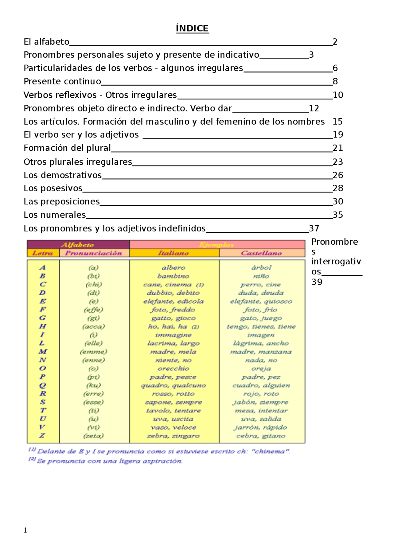 Gramàtica italiana - Apuntes de Idioma Italiano - Docsity