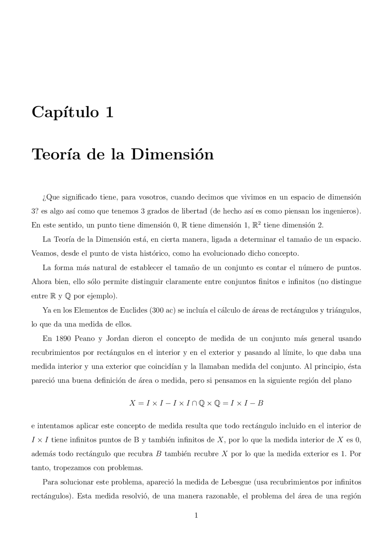 Teoría de la dimensión - Apuntes de Geometría - Docsity
