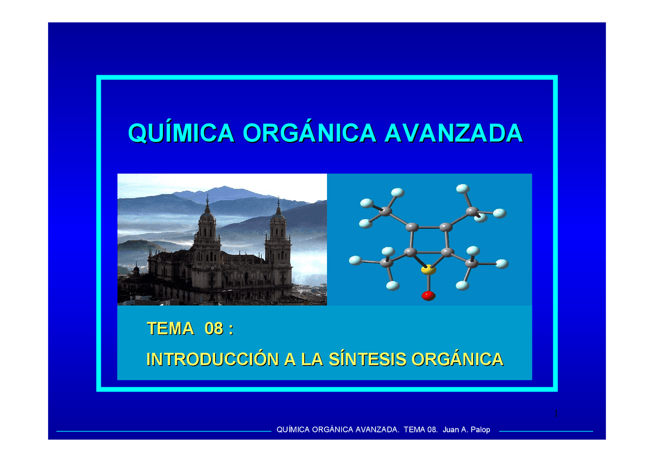 Int. a la Sintesis Organica - Apuntes de Química Orgánica - Docsity