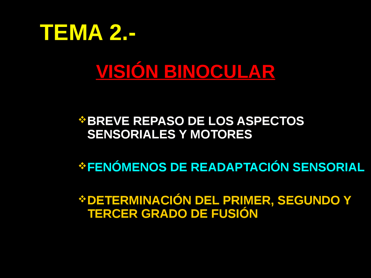 Visión binocular - Apuntes de Óptica - Docsity