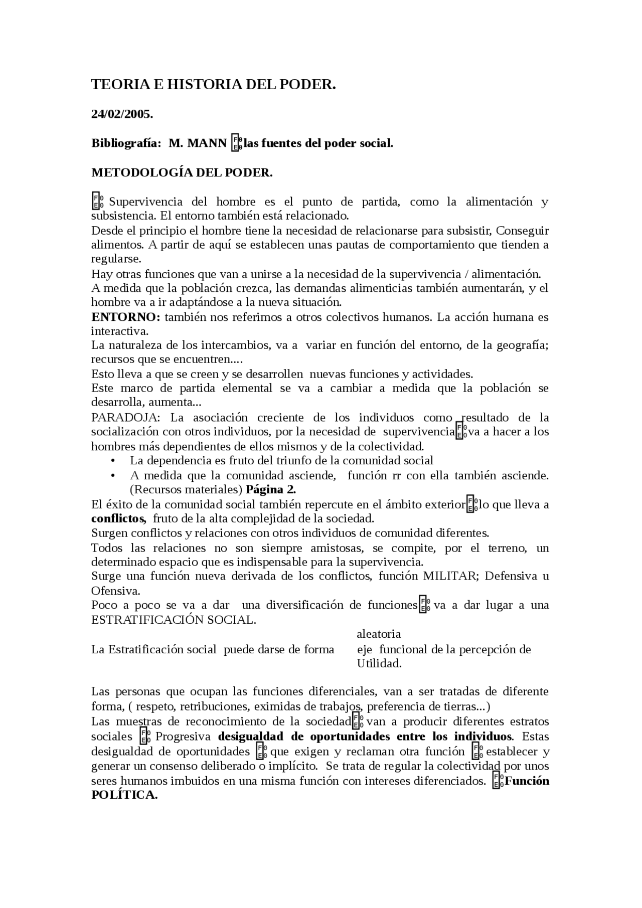 TEORIA E HISTORIA DEL PODER - las fuentes del poder social - Apuntes de ...