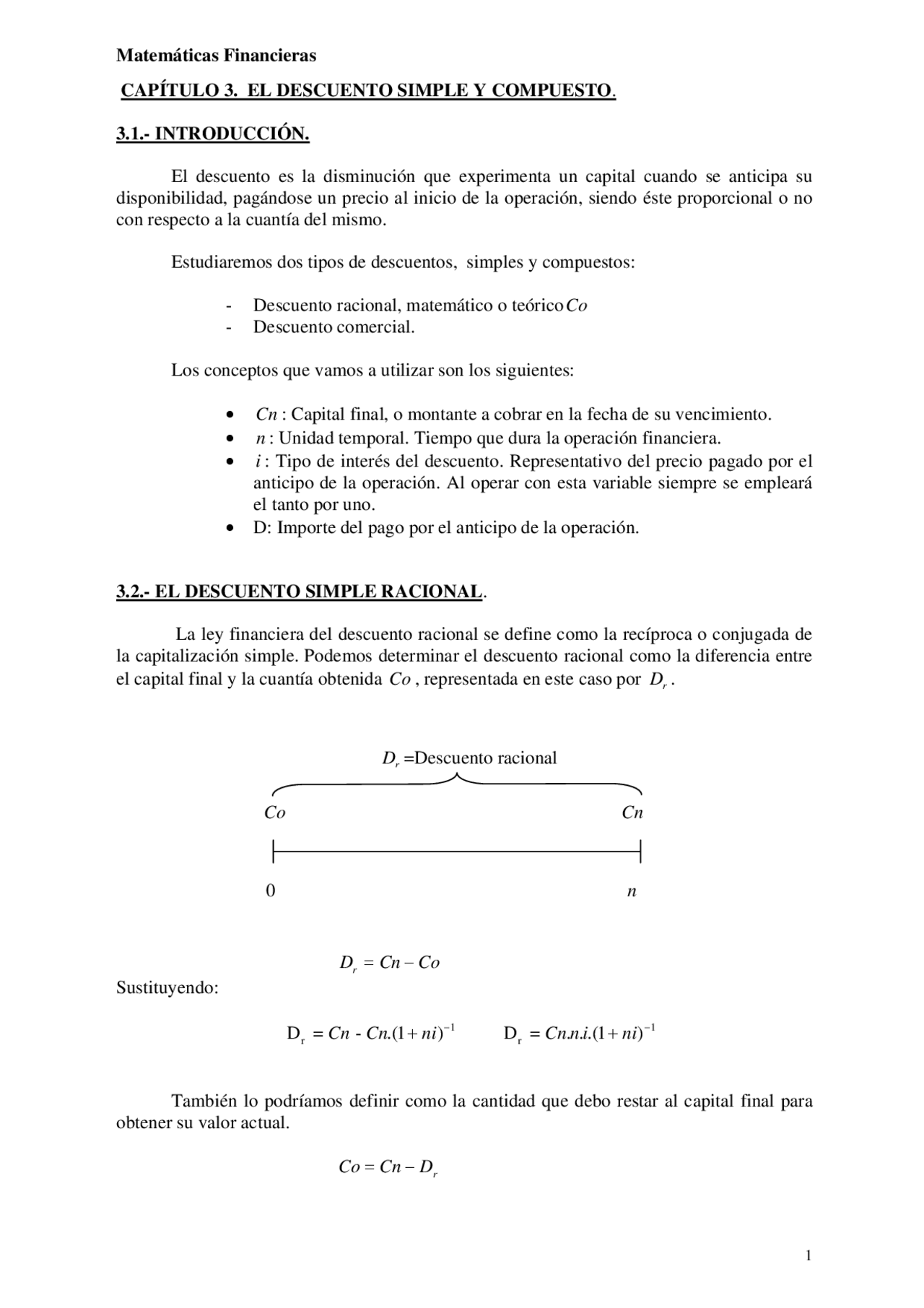 El descuento simple y compuesto - Apuntes de Matemática Financiera ...