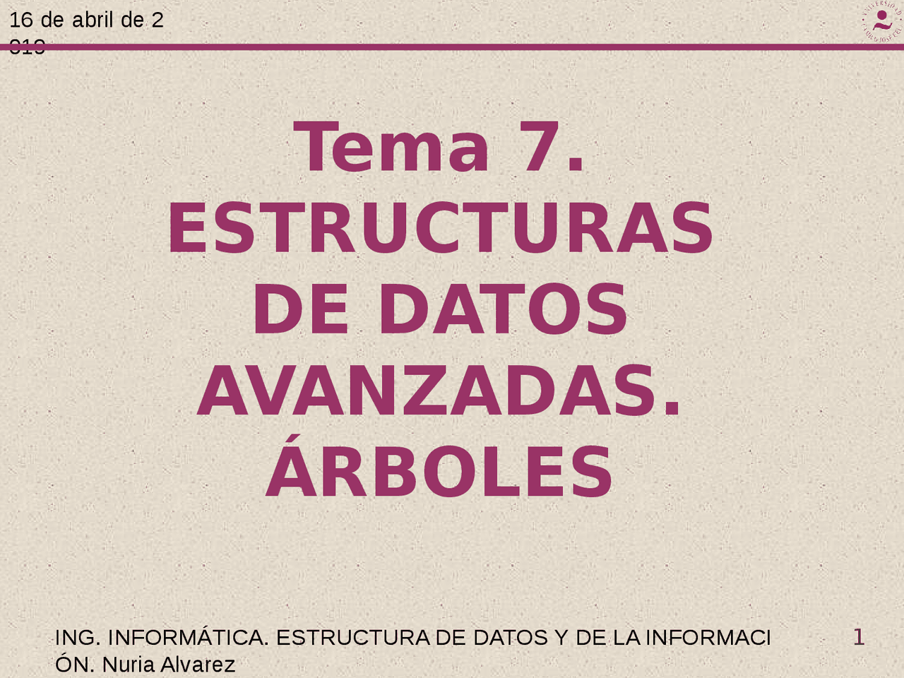 Tema 7. ESTRUCTURAS DE DATOS AVANZADAS. ÁRBOLES CONCEPTOS - Apuntes de ...