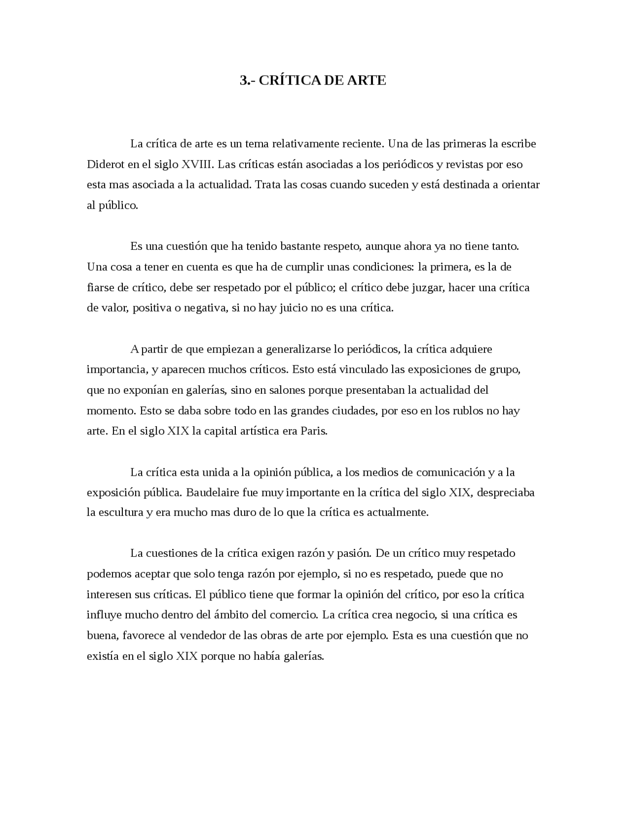 Critica de arte - Apuntes de Arte - Docsity