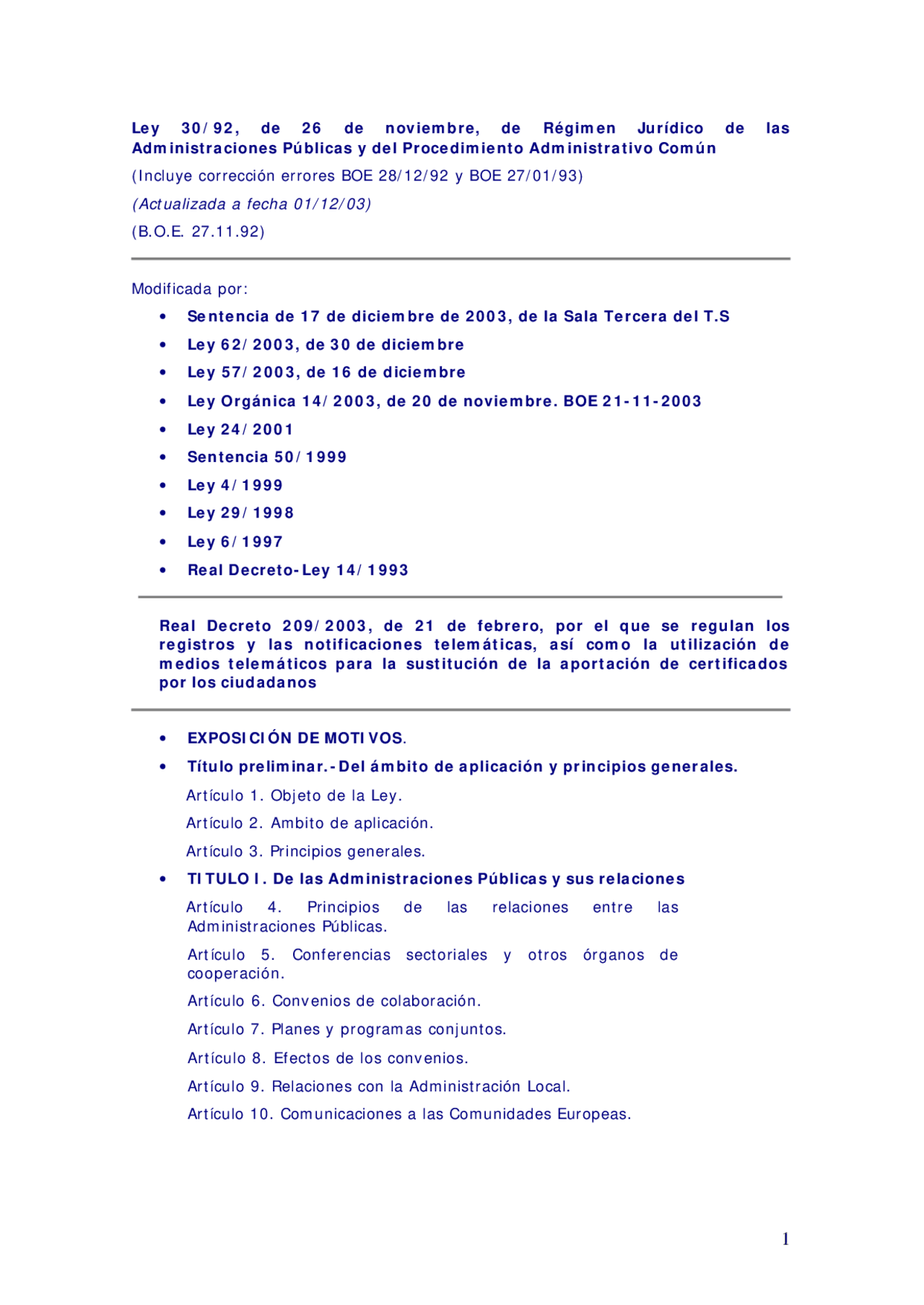 Ley 30/1992 - Apuntes de Derecho Administrativo - Docsity