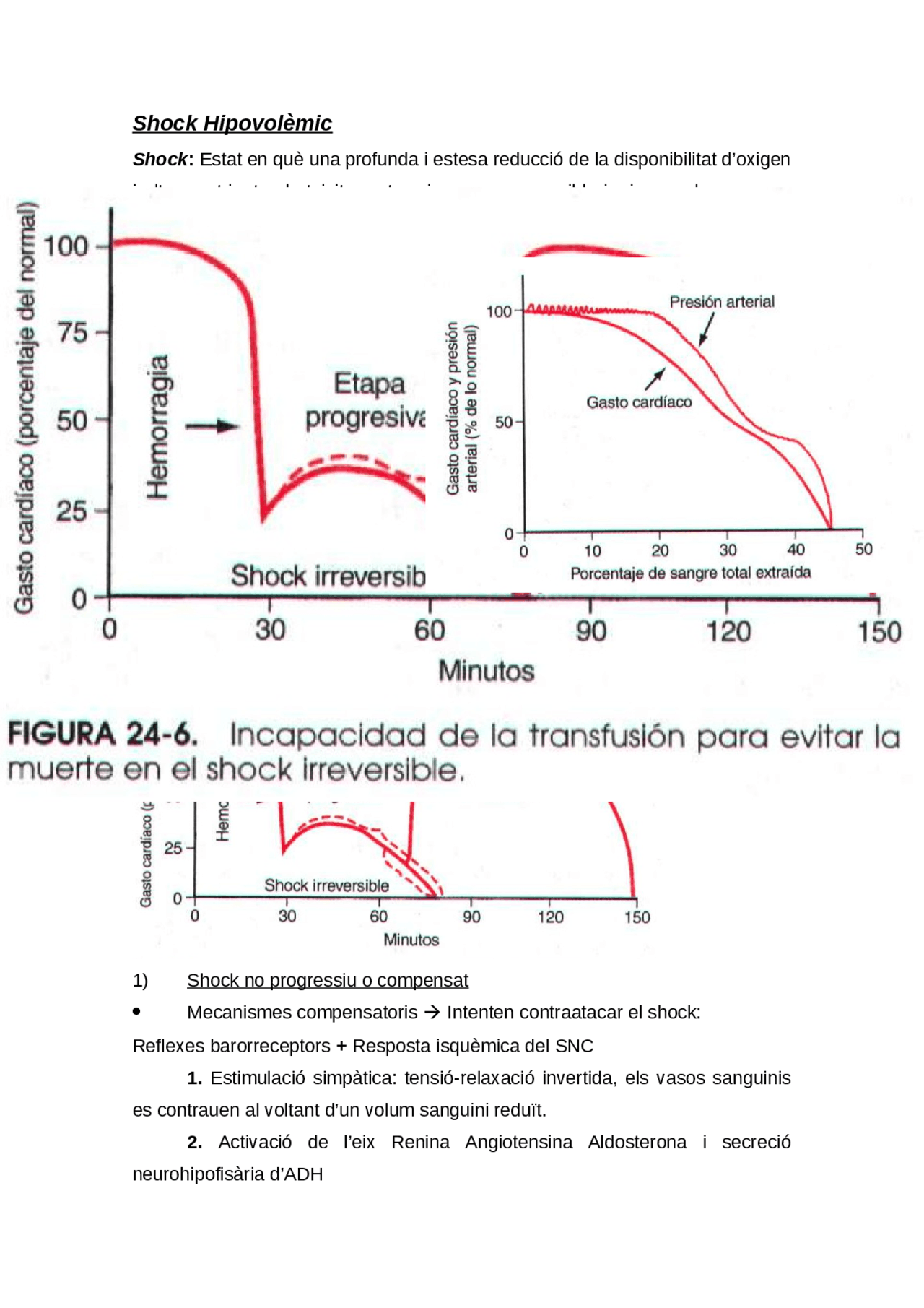 Shock hipovolèmic - Apuntes de Fisiopatología - Docsity