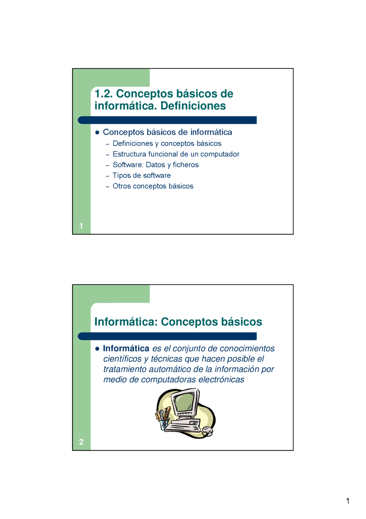 Conceptos básicos de informática - Apuntes de Traducción | Docsity