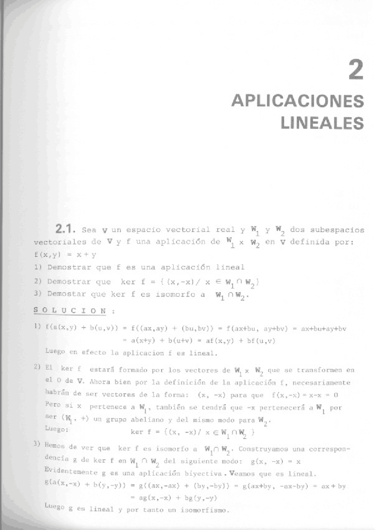 Algebra Libro escaneado - 451 ejercicios resueltos de algebra - Cap. Aplicaciones Lineales ...