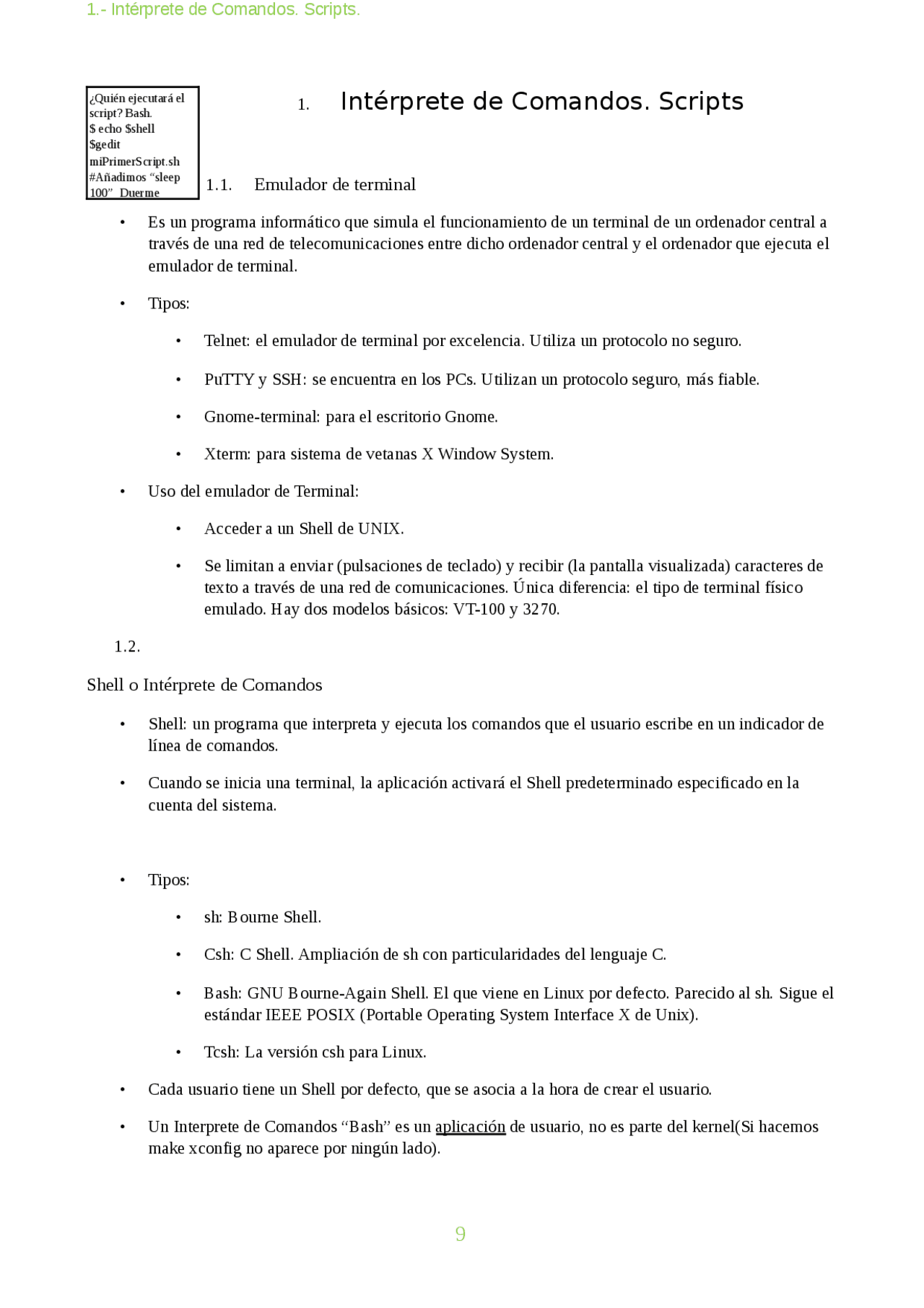 1. Interprete de Comandos. Scripts - Apuntes de Informática | Docsity
