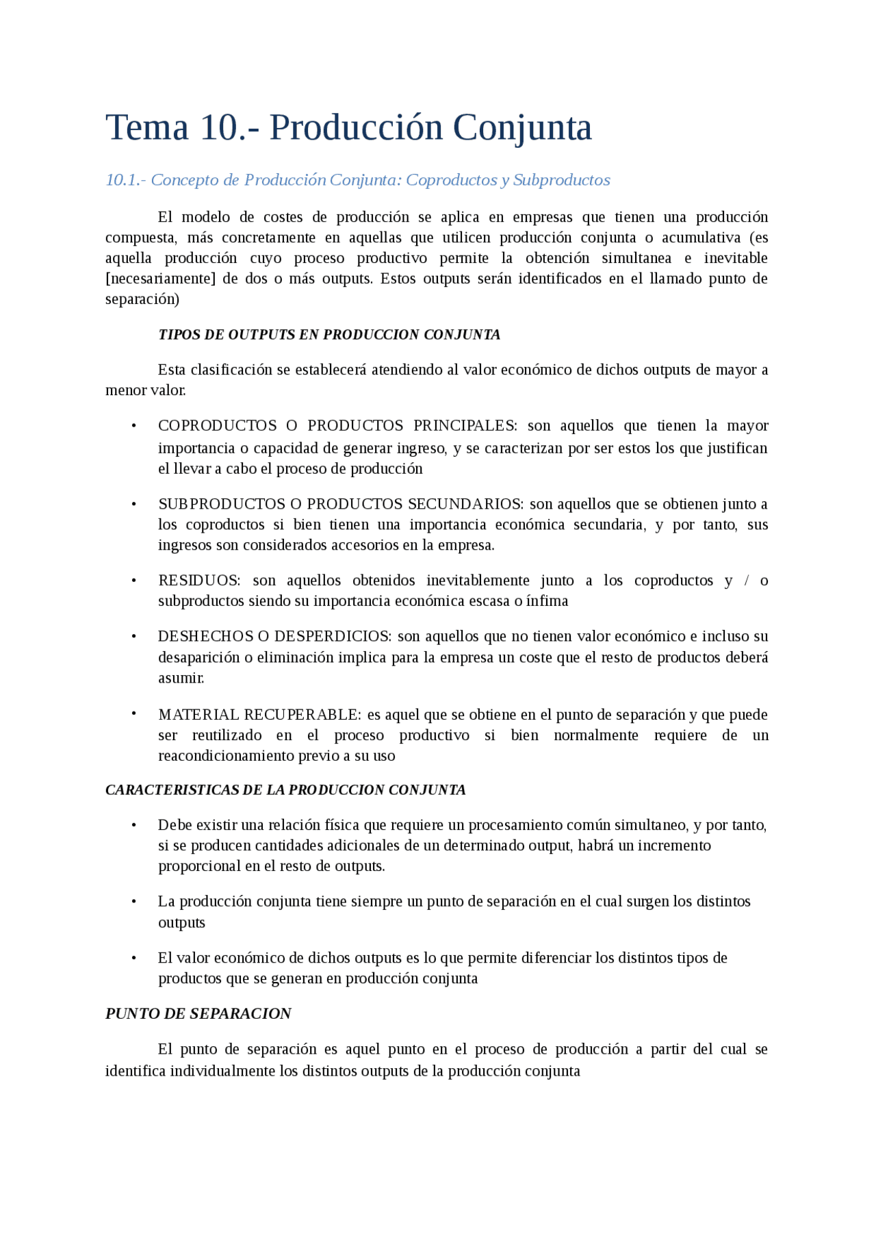 Concepto de Producción Conjunta: Coproductos y Subproductos - Apuntes ...