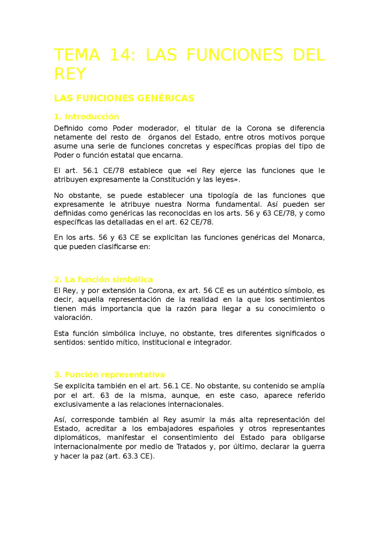 TEMA 14: LAS FUNCIONES DEL REY LAS FUNCIONES GENÉRICAS LAS FUNCIO ...