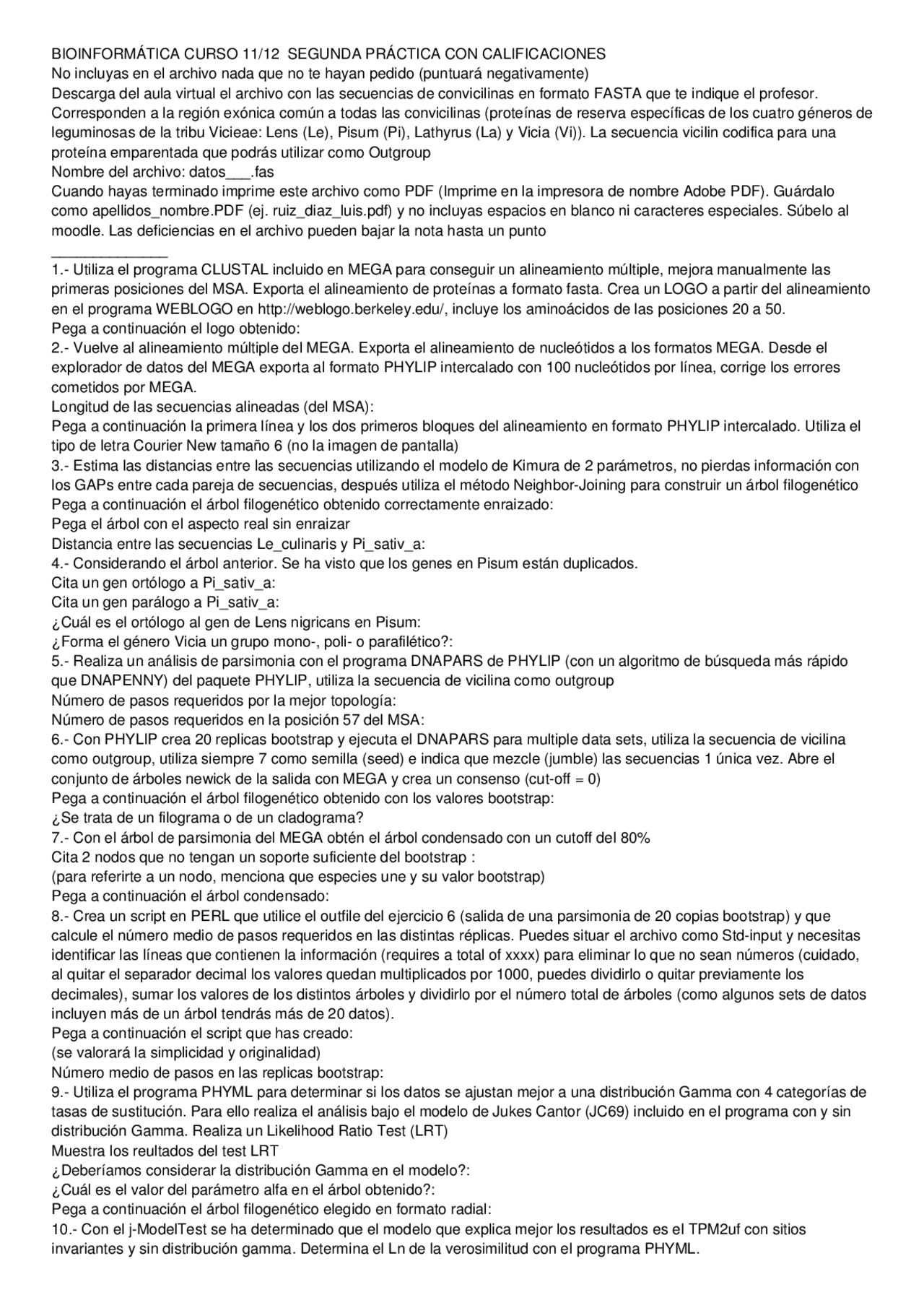 Biotecnología 12 2011 - Exámenes de Biotecnología - Docsity