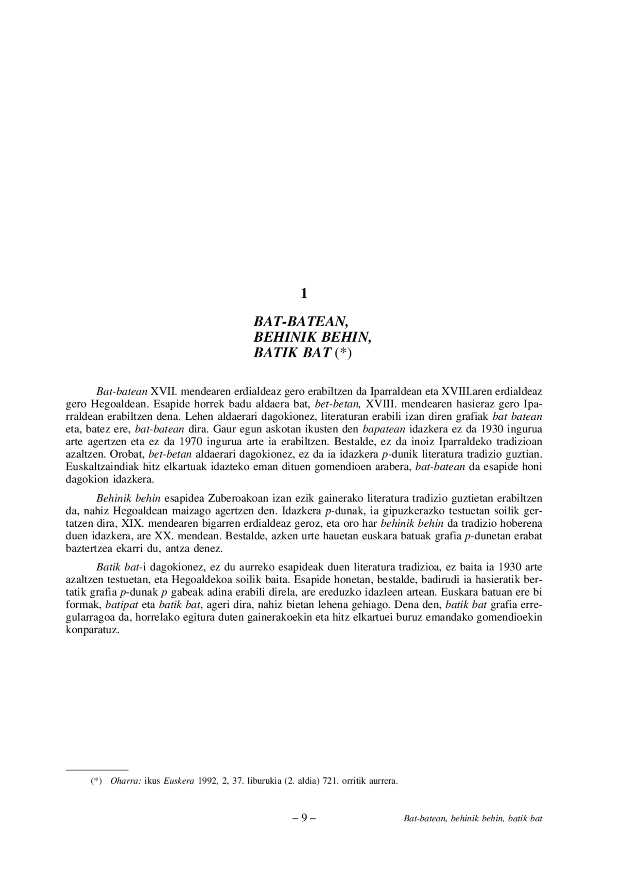 1.ARAUA: BAT-BATEAN, BEHINIK BEHIN, BATIK BAT - Apuntes de Traducción ...