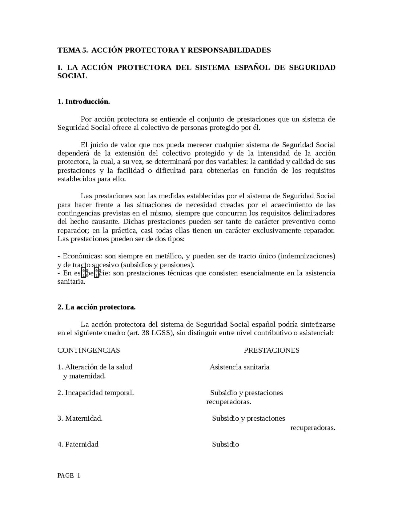 TEMA 5. ACCIÓN PROTECTORA Y RESPONSABILIDADESI. LA ACCIÓN PROTECTOR ...
