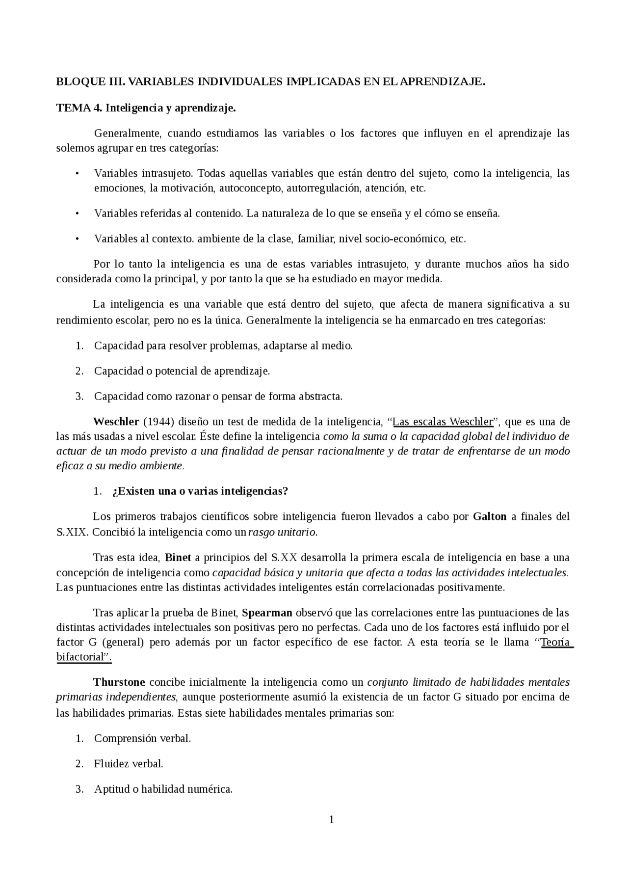 BLOQUE III. VARIABLES INDIVIDUALES IMPLICADAS EN EL APRENDIZAJE.T ...