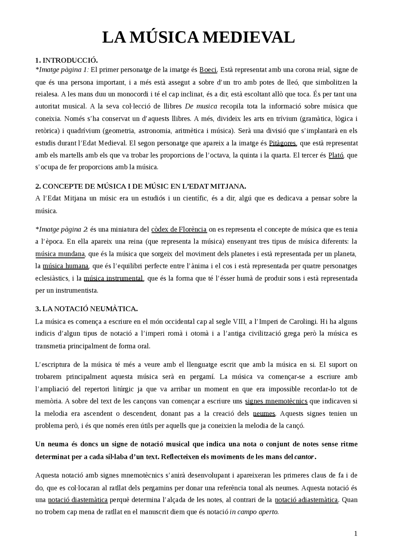 Música Medieval (2n musicología) - Apuntes de Música - Docsity