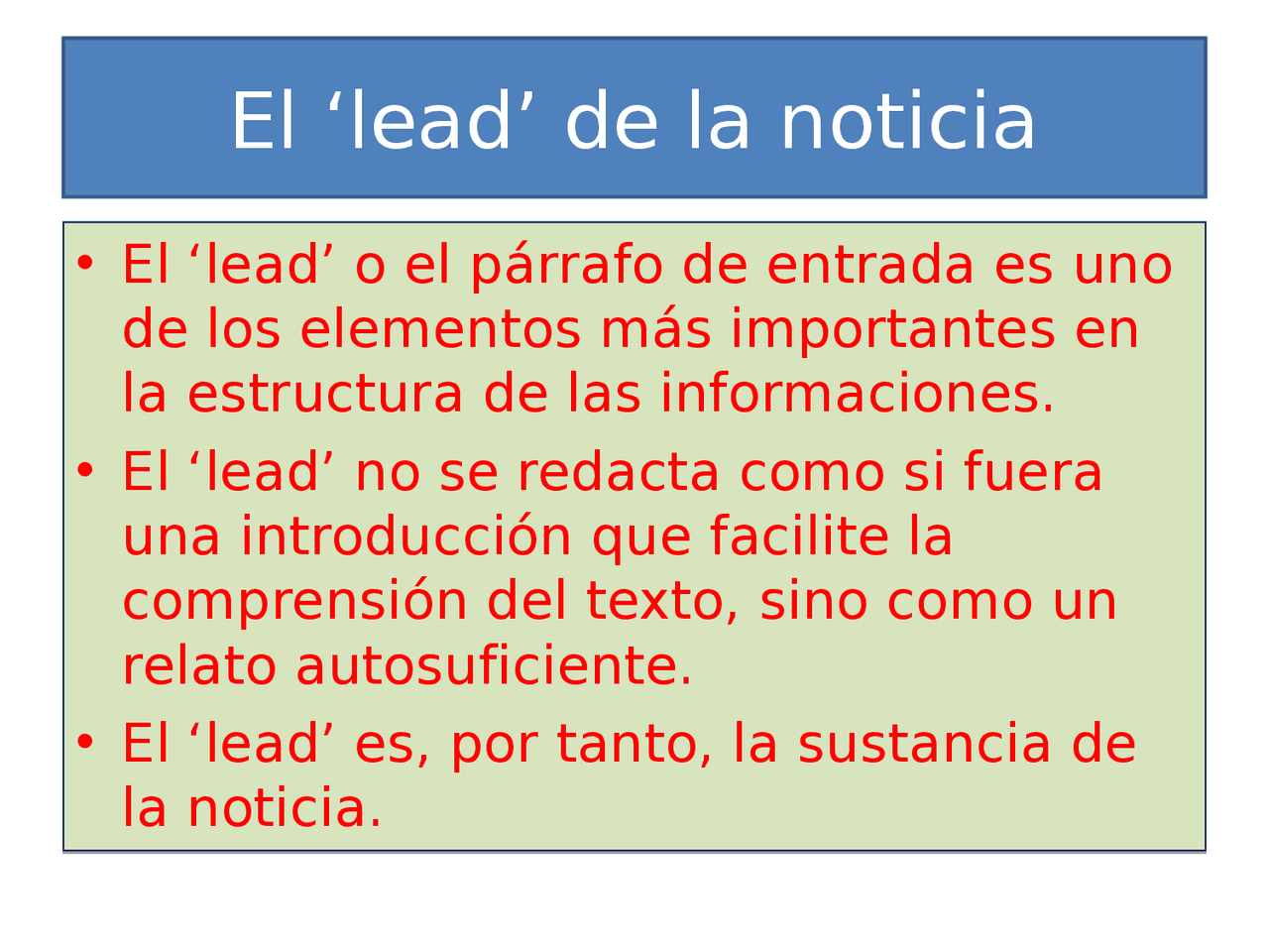 El lead de la noticia - Apuntes de Periodismo | Docsity