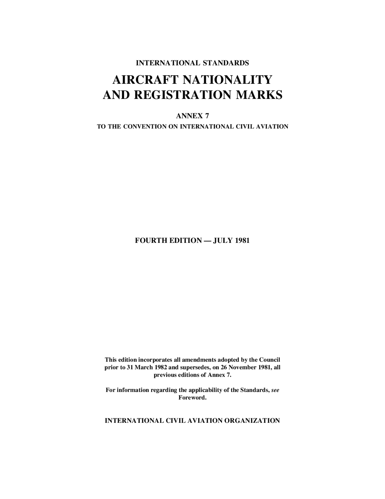 Annex 7 Aircraft Nationality And Registration Marks Apuntes De