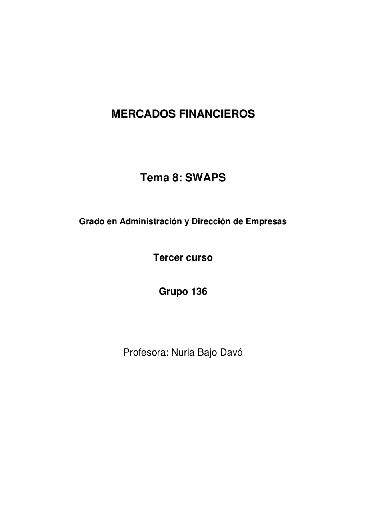 SWAPS - Apuntes de Administración de Empresas - Docsity