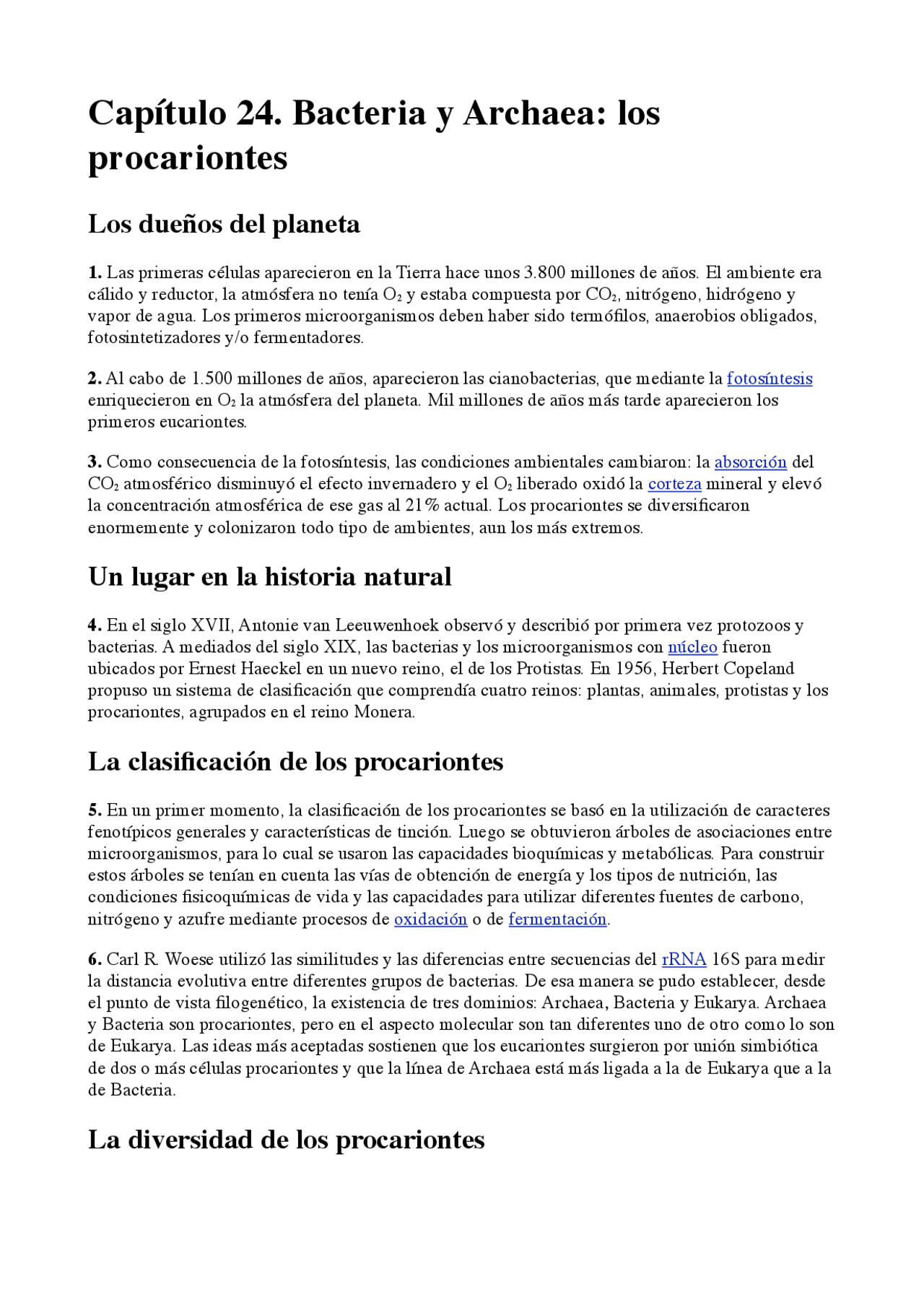 Bacteris i arqueus - Apuntes de Biología - Docsity