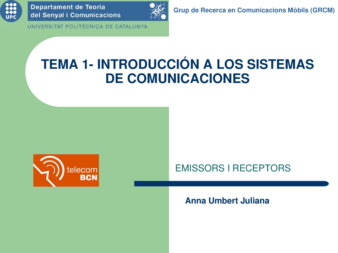 TEMA 1 -EMISSORS I RECEPTORS - Apuntes de Ingeniería de ...