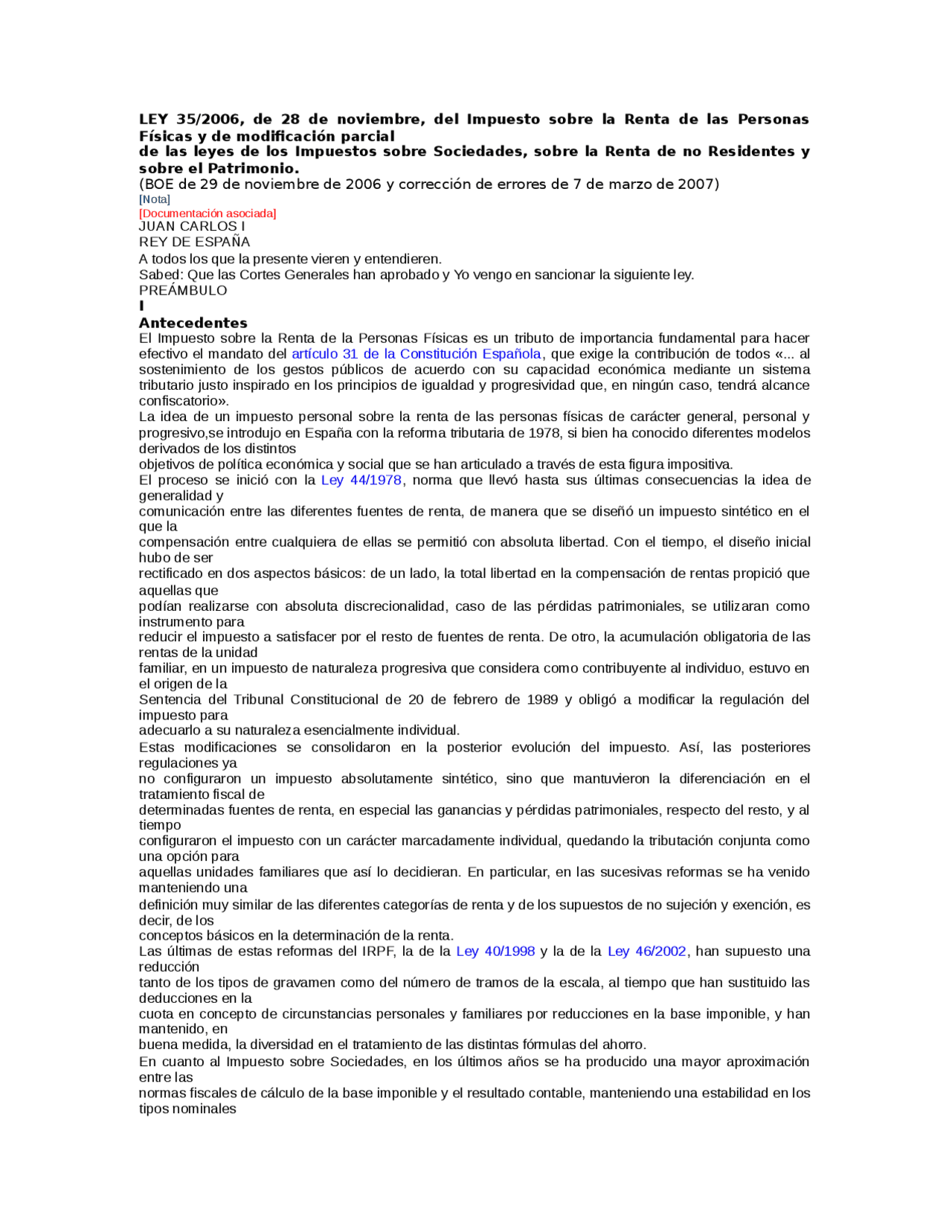 Ley IRPF - Apuntes de Derecho Financiero y Tributario - Docsity