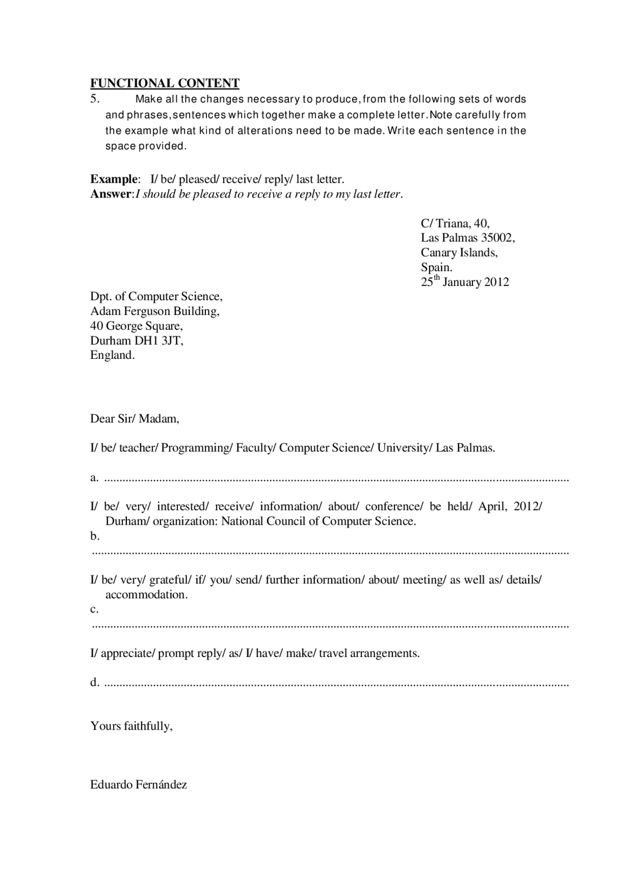 Functional Content letter - Apuntes de Ingeniería Infórmatica - Docsity