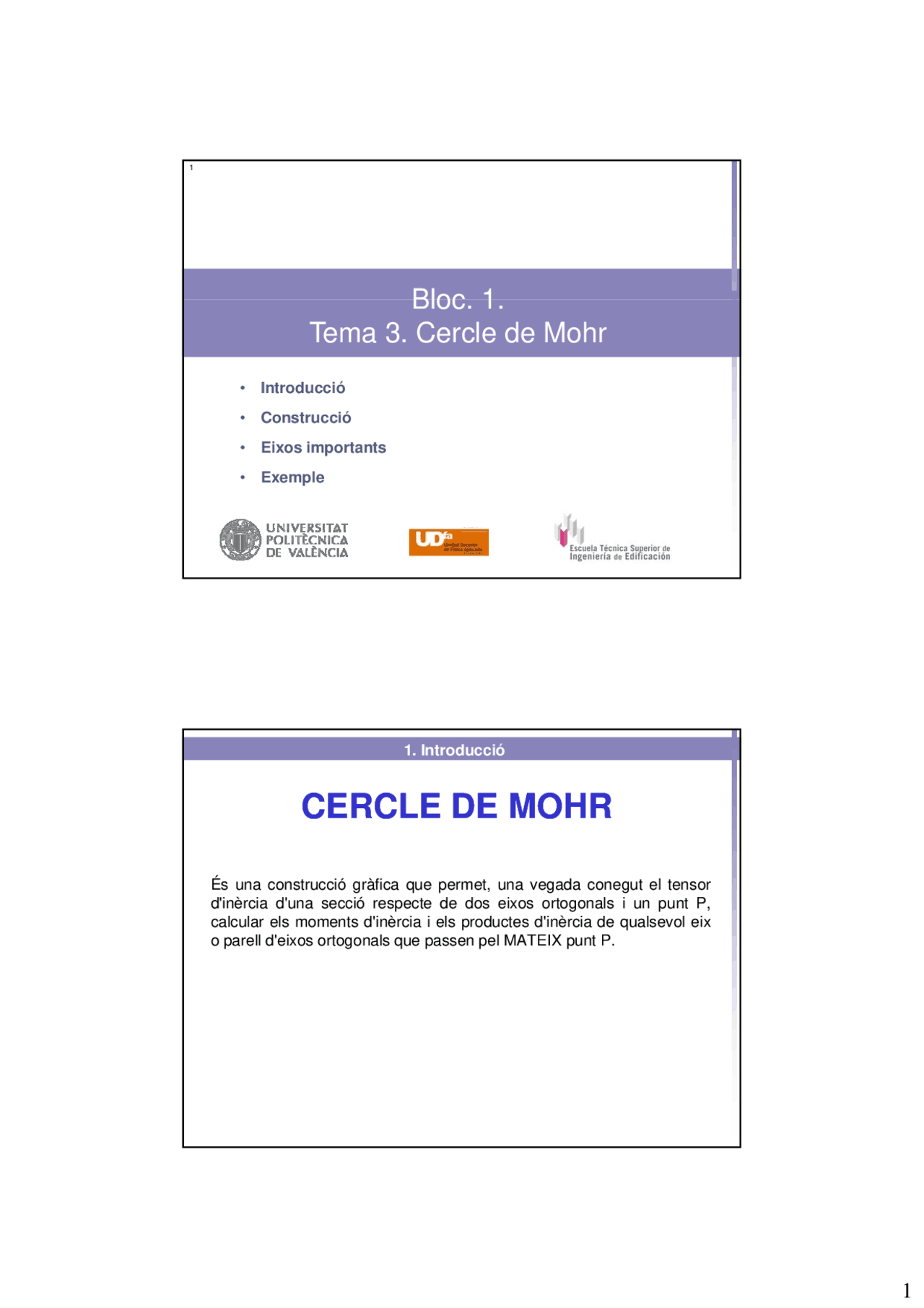 CERCLE DE MOHRCERCLE DE MOHR Ésunaconstrucciógràficaquepermet,una ...