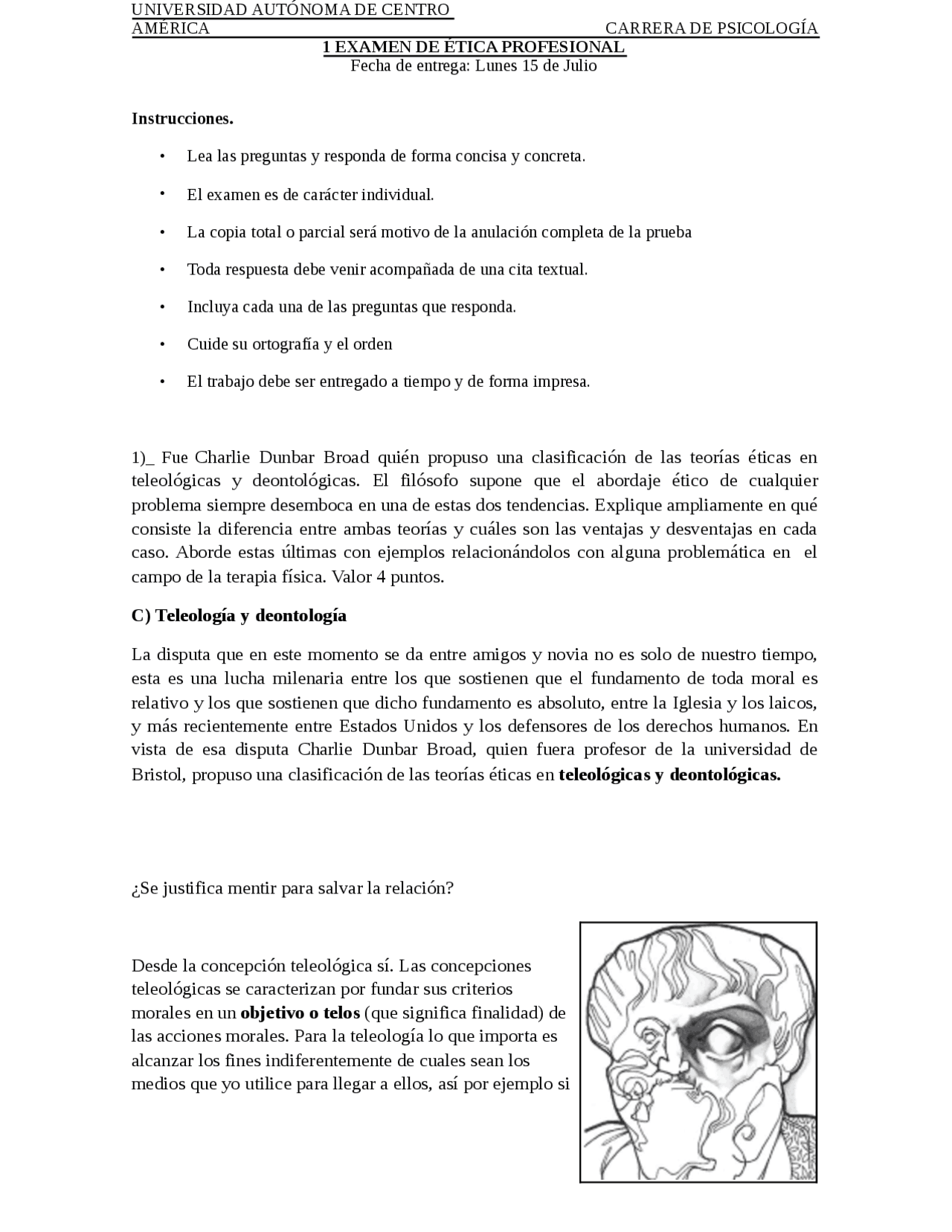 Charlie Dunbar Broad quién propuso una clasificación de las teorías ...