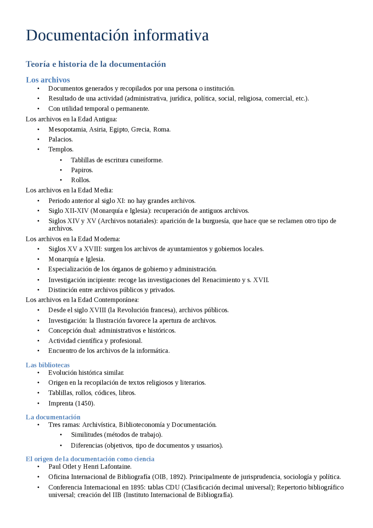 Documentación informativa - Apuntes de Periodismo - Docsity