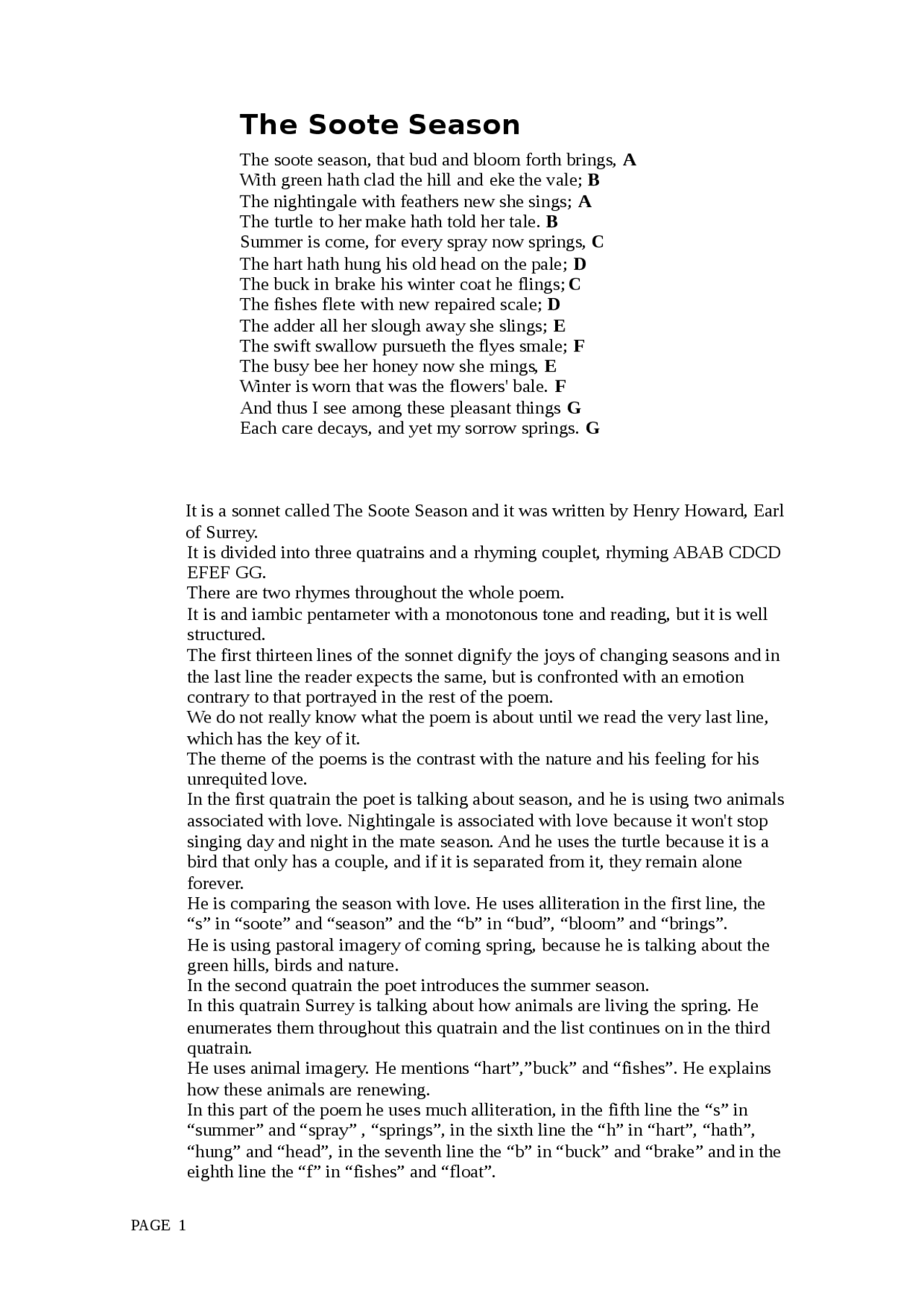 The Soote Season - Apuntes de Idioma Inglés | Docsity