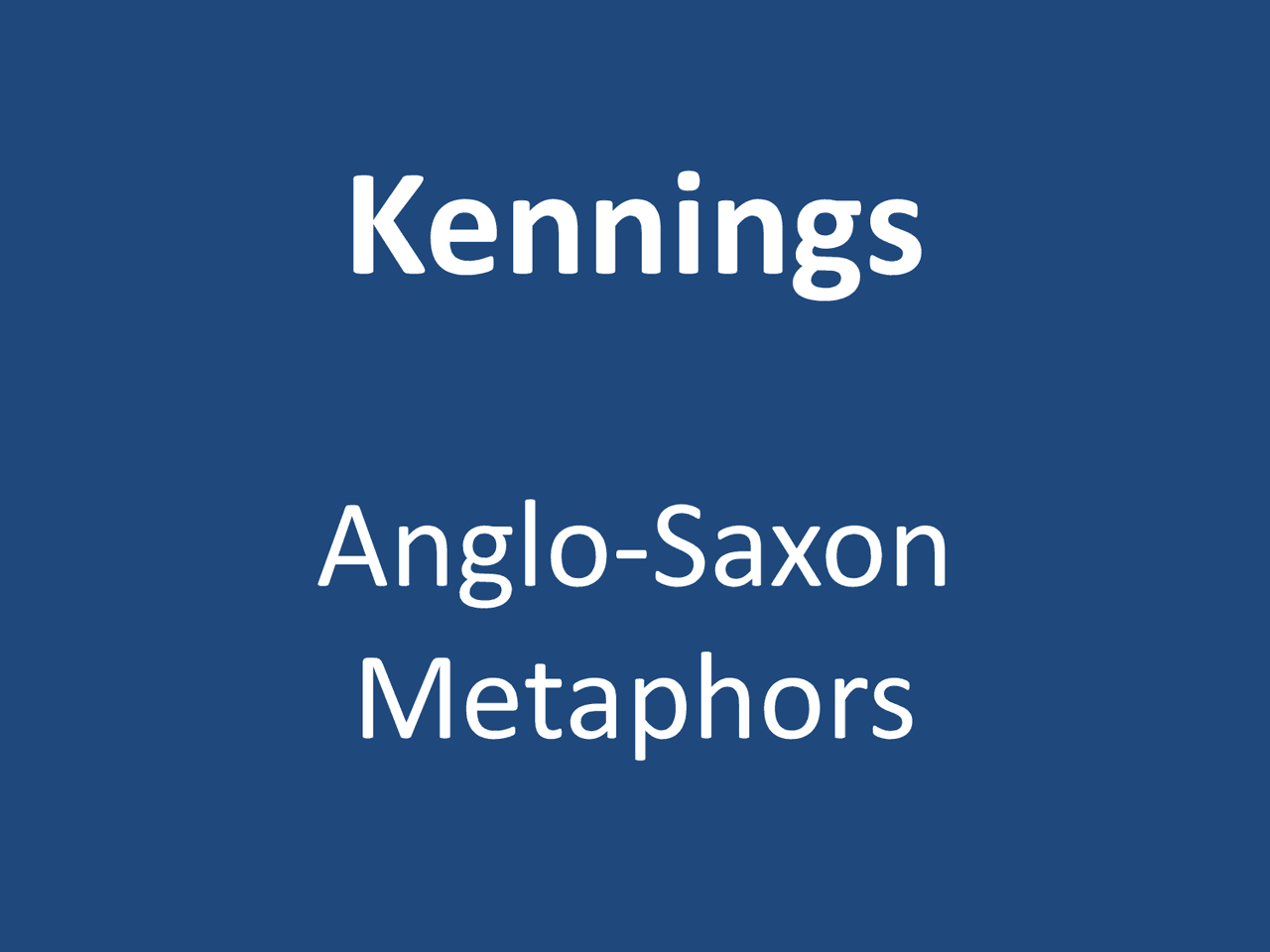 Kennings Anglo-Saxon Metaphors - Apuntes de Idioma Inglés - Docsity