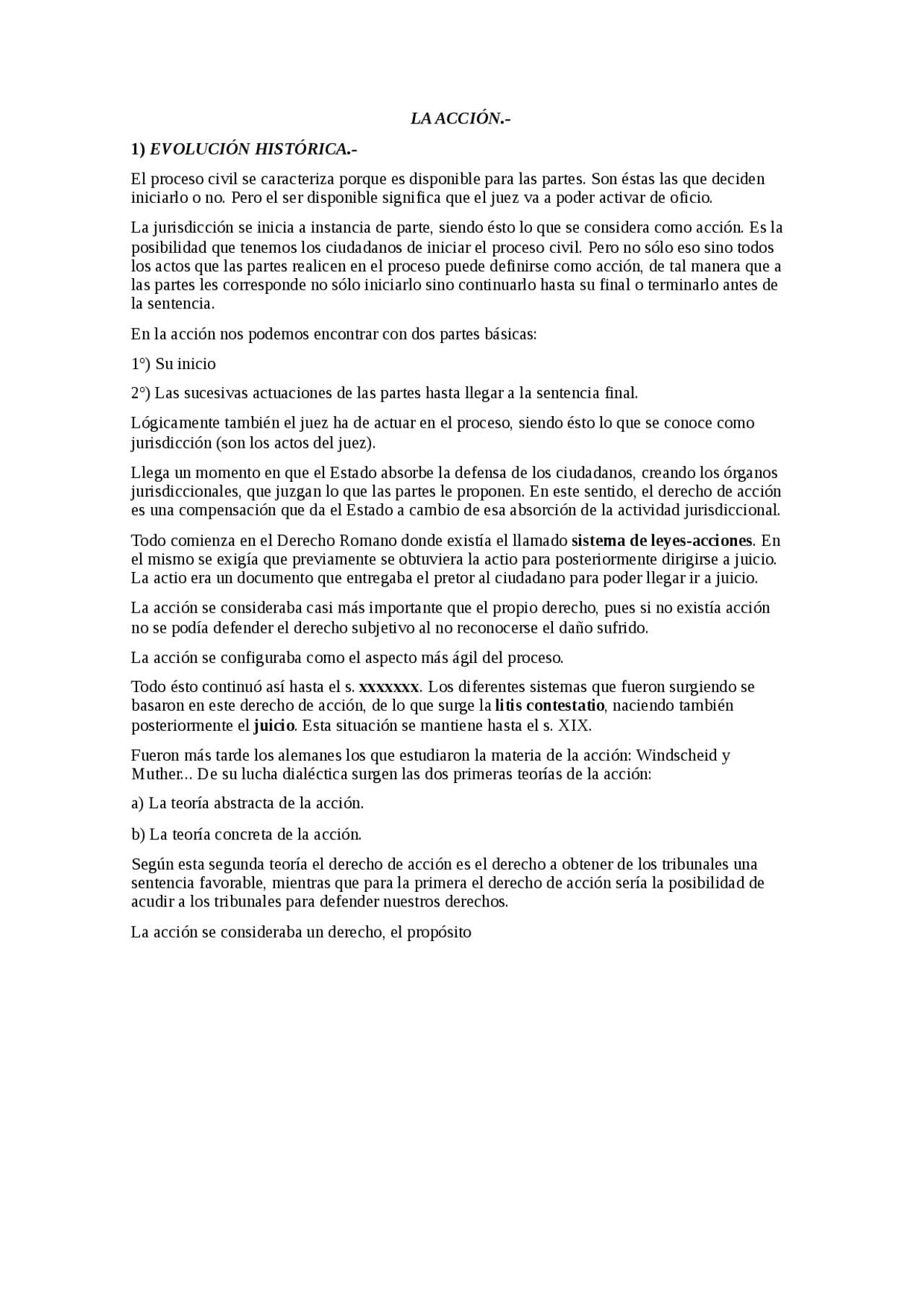 La accion procesal - Apuntes de Derecho Procesal - Docsity